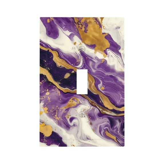 Fuzoiu Purple Gold Marble Swirls Print Single Duplex Outlet Cover Plate ...