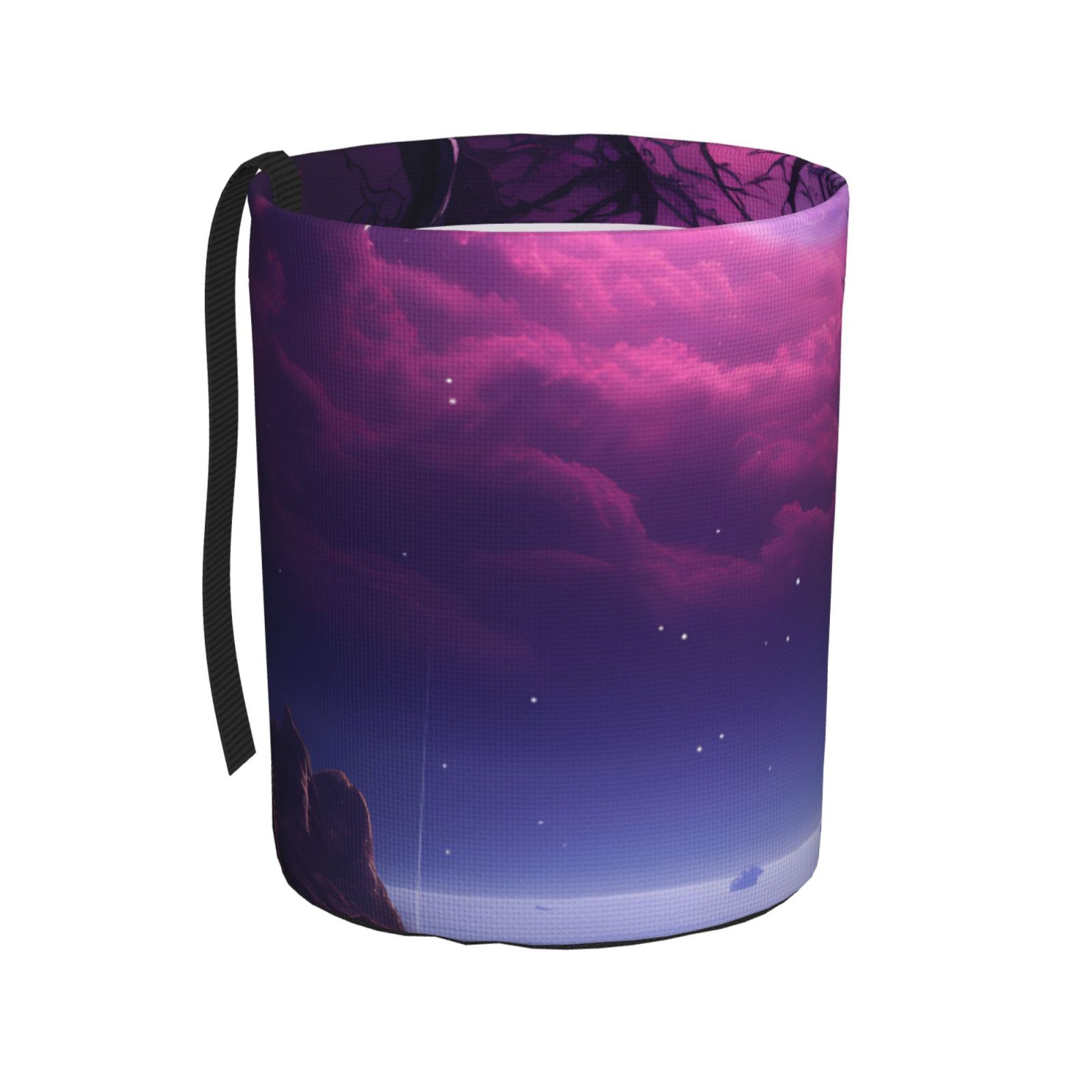 Fuzoiu Purple Moon Tree Night Sky Print Car Trash Can,Leakproof Car ...
