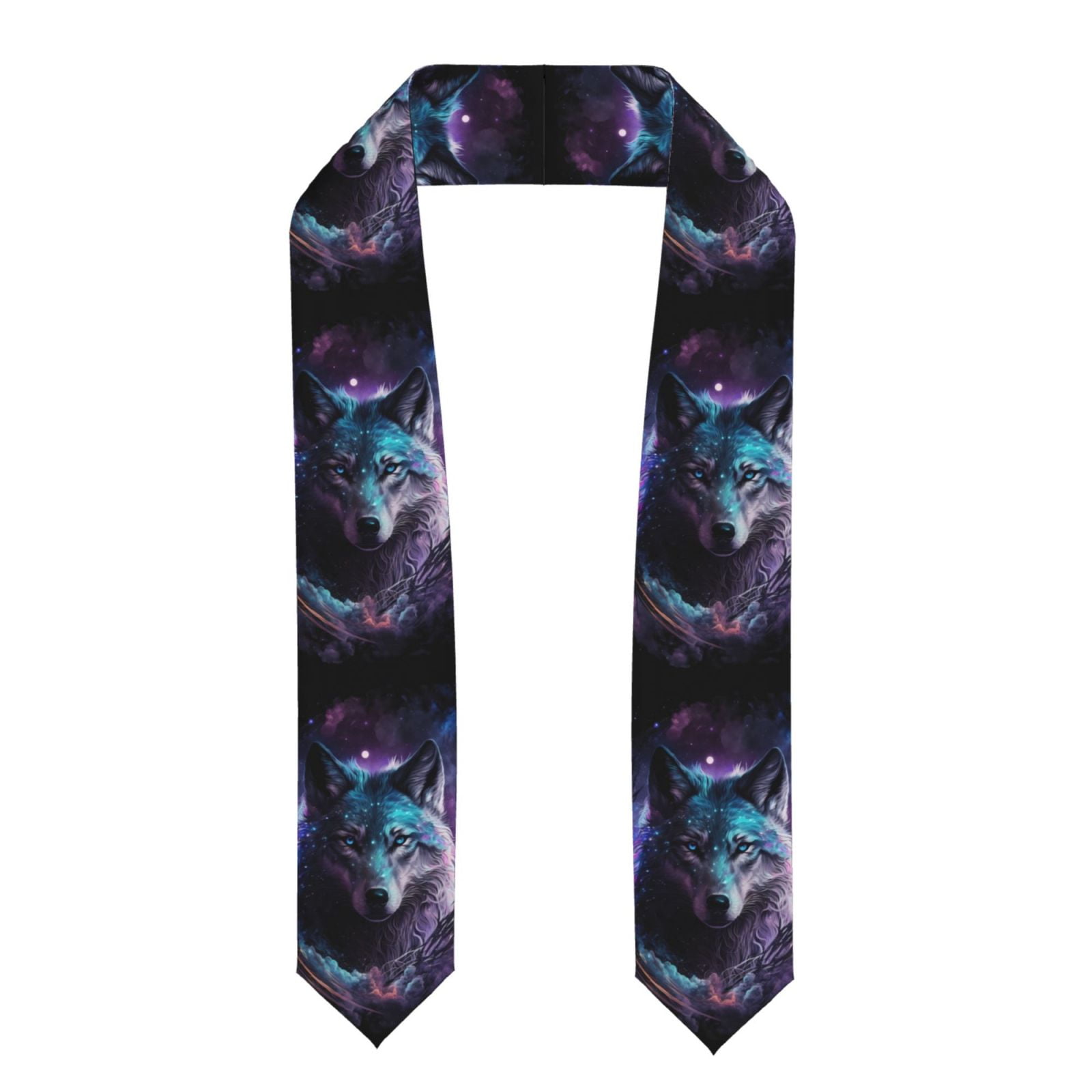 Fuzoiu Purple Sky Wolf Print Graduation Sash,Graduation Stole,Unisex ...