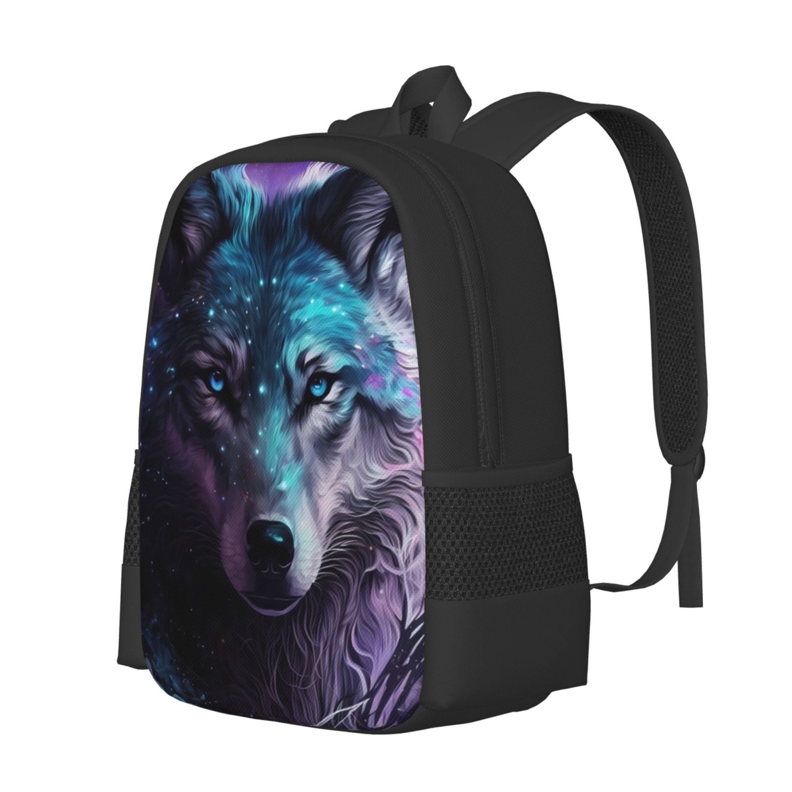 Fuzoiu Purple Sky Wolf Print Large Capacity Backpack,Travel Backpack ...