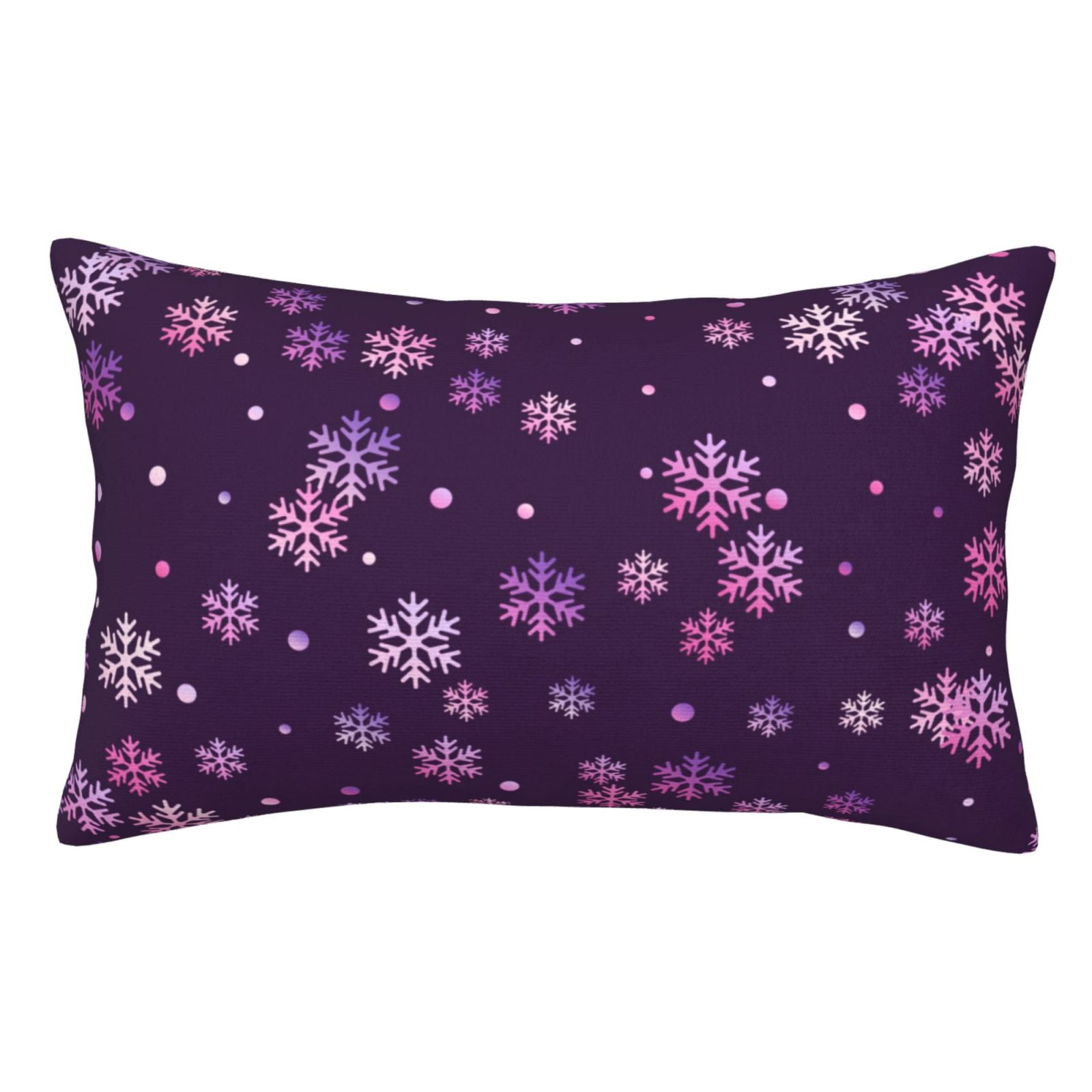 Fuzoiu Purple Snow Flakes Print Pillow Case with Hidden Zipper,Pillow ...