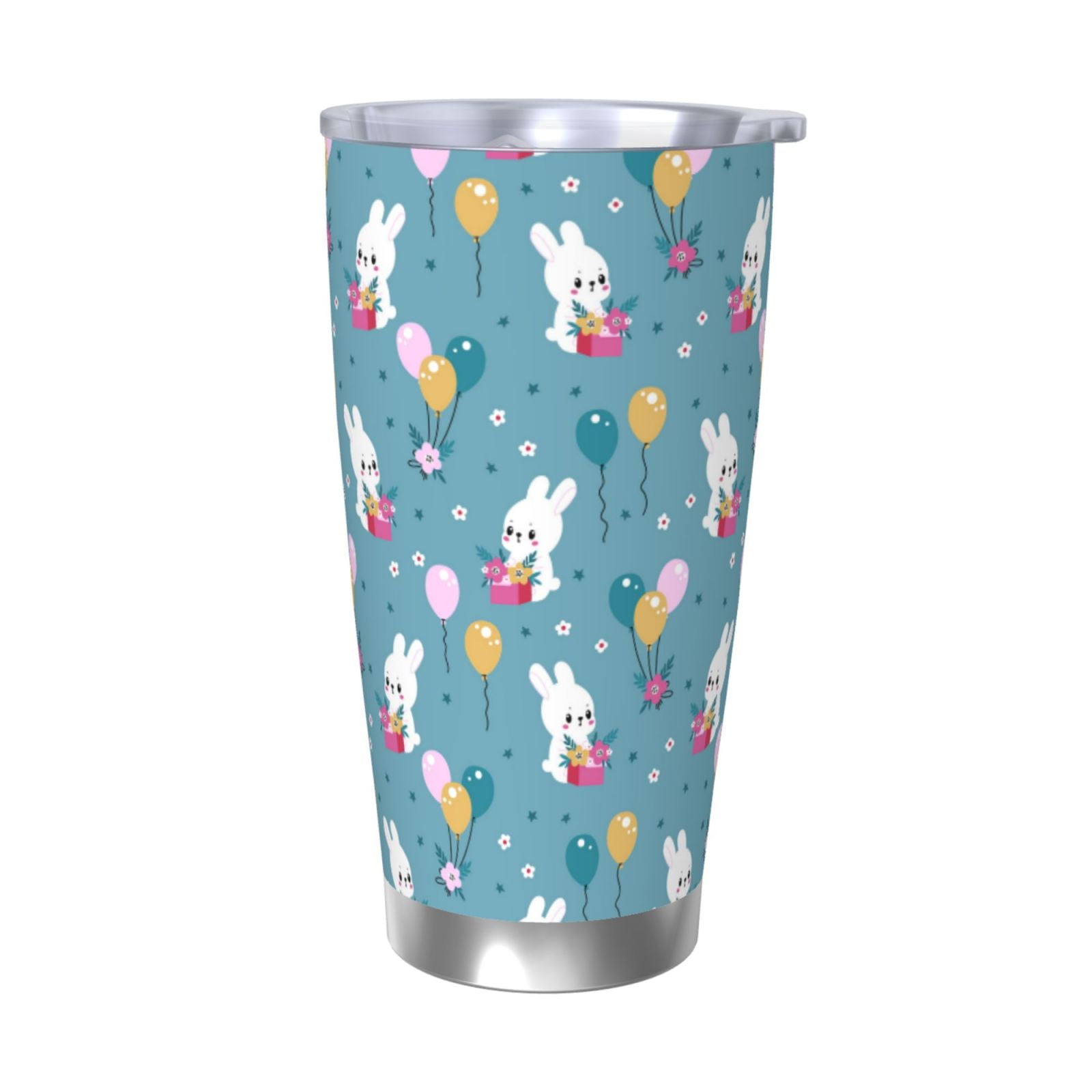 Fuzoiu Rabbit And Balloon Print 20oz Tumbler, Stainless Steel Vacuum ...