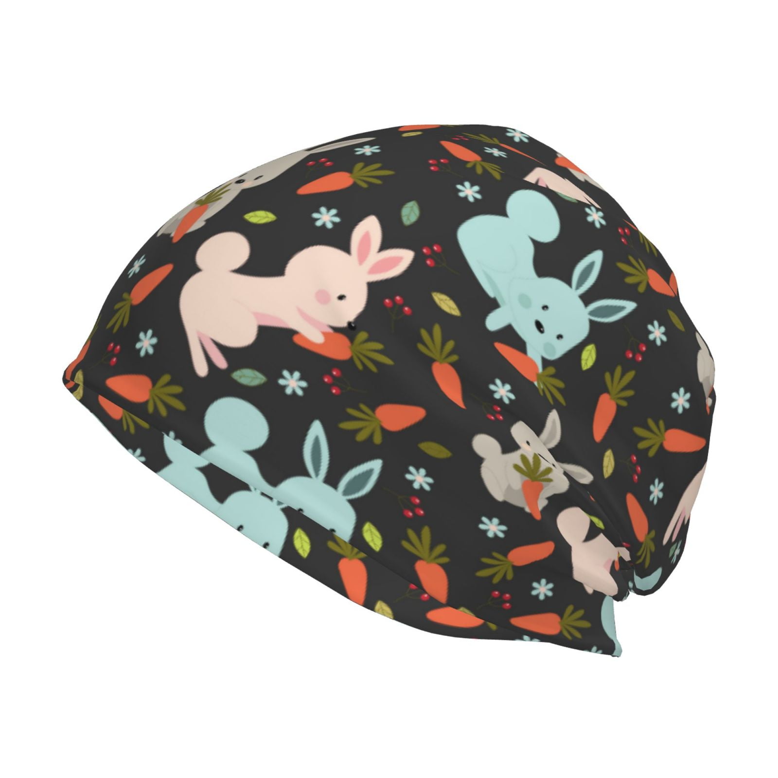 Fuzoiu Rabbit Is Eating Carrots Print Winter Beanie Hat for Men & Women ...