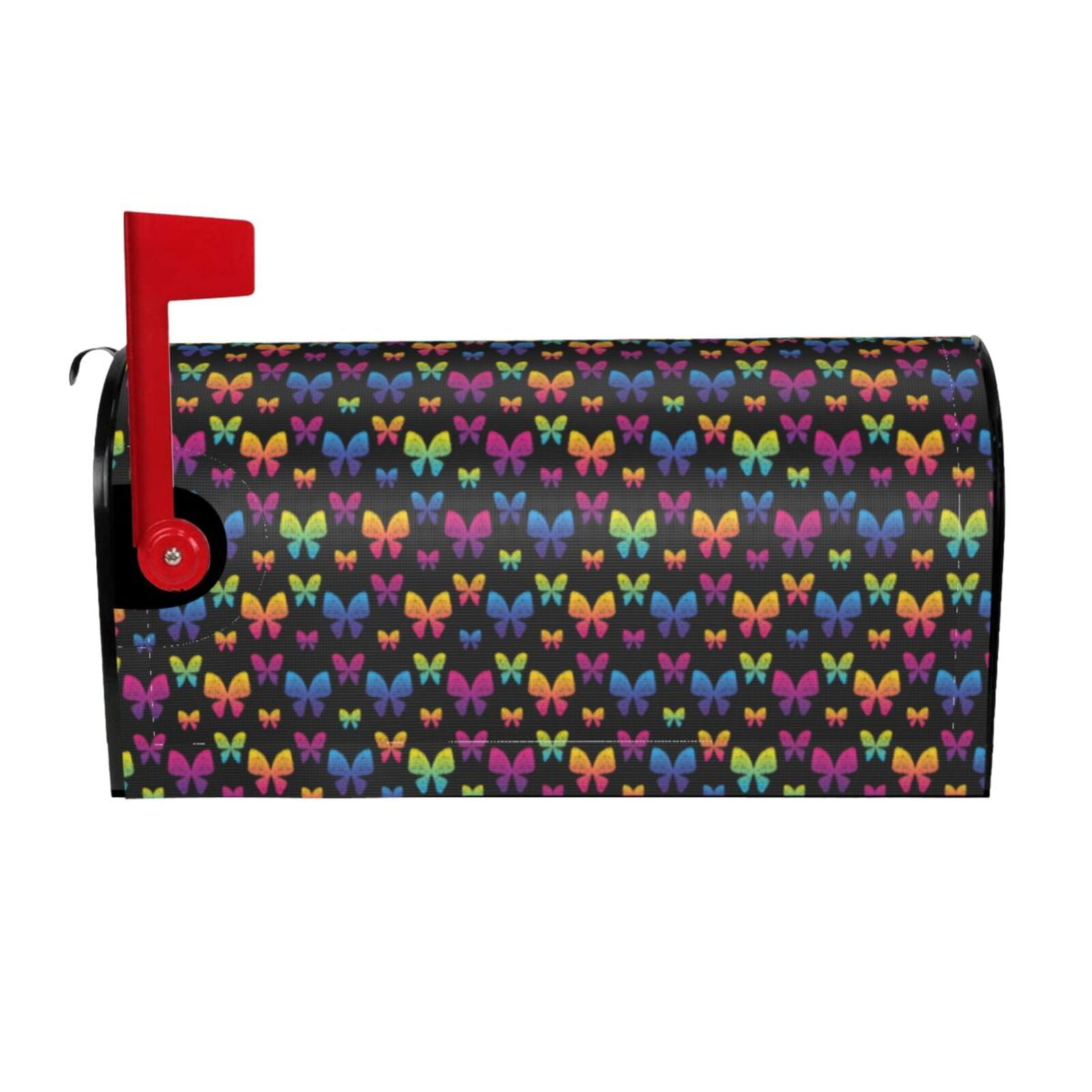 Fuzoiu Rainbow Butterfly Print Decorative Waterproof Mailbox Cover ...