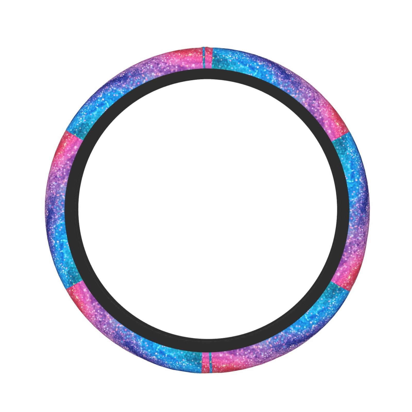 Fuzoiu Rainbow Glitter Cute Print Elastic Stretch Steering Wheel Cover ...
