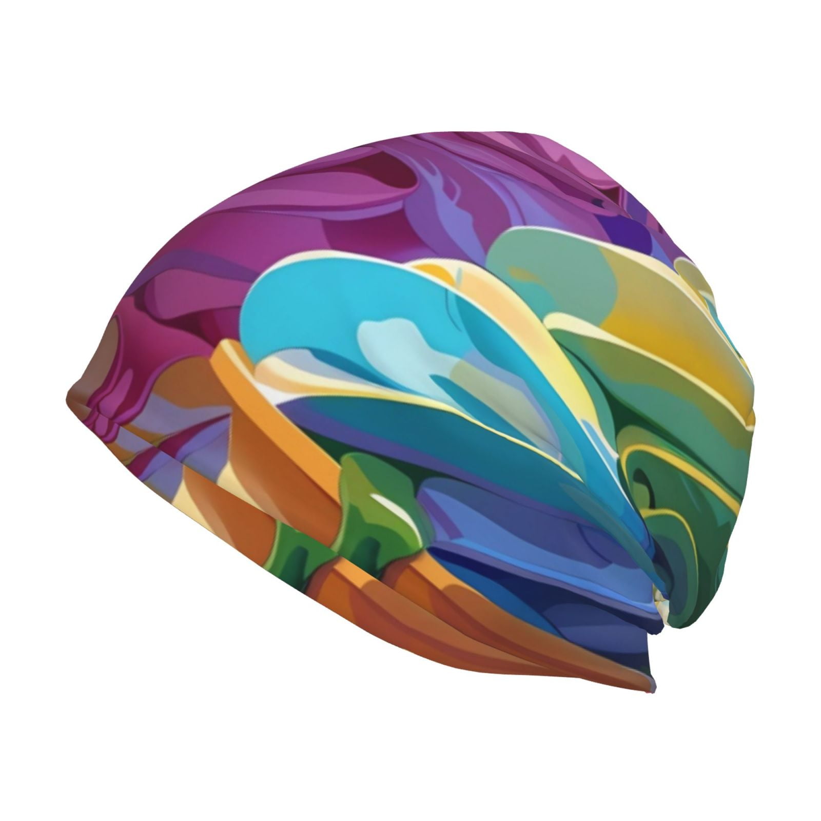 Fuzoiu Rainbow Melting Ice Cream Print Winter Beanie Hat for Men ...