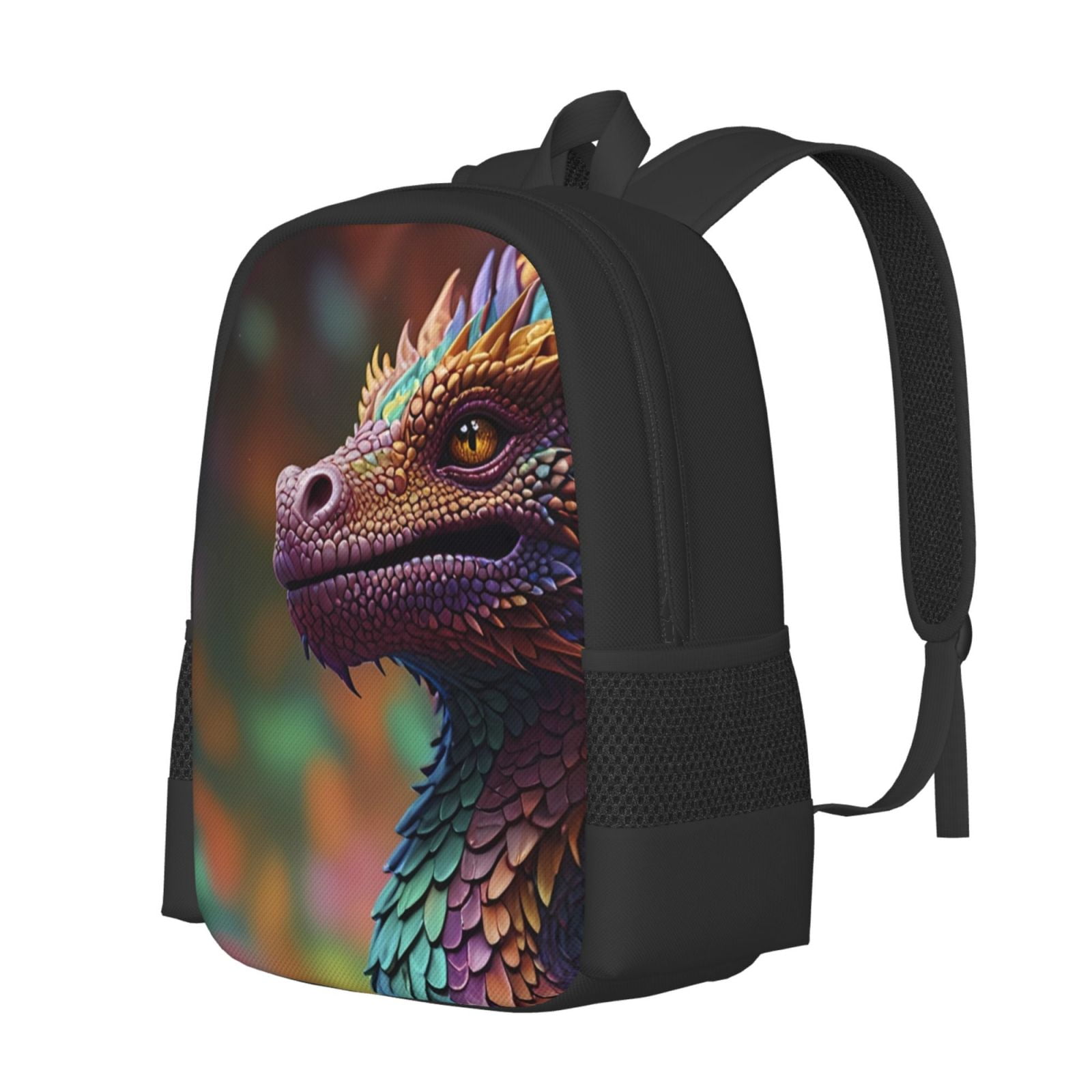 Fuzoiu Rainbow Scales Fantasy Dragon Print Large Capacity Backpack ...