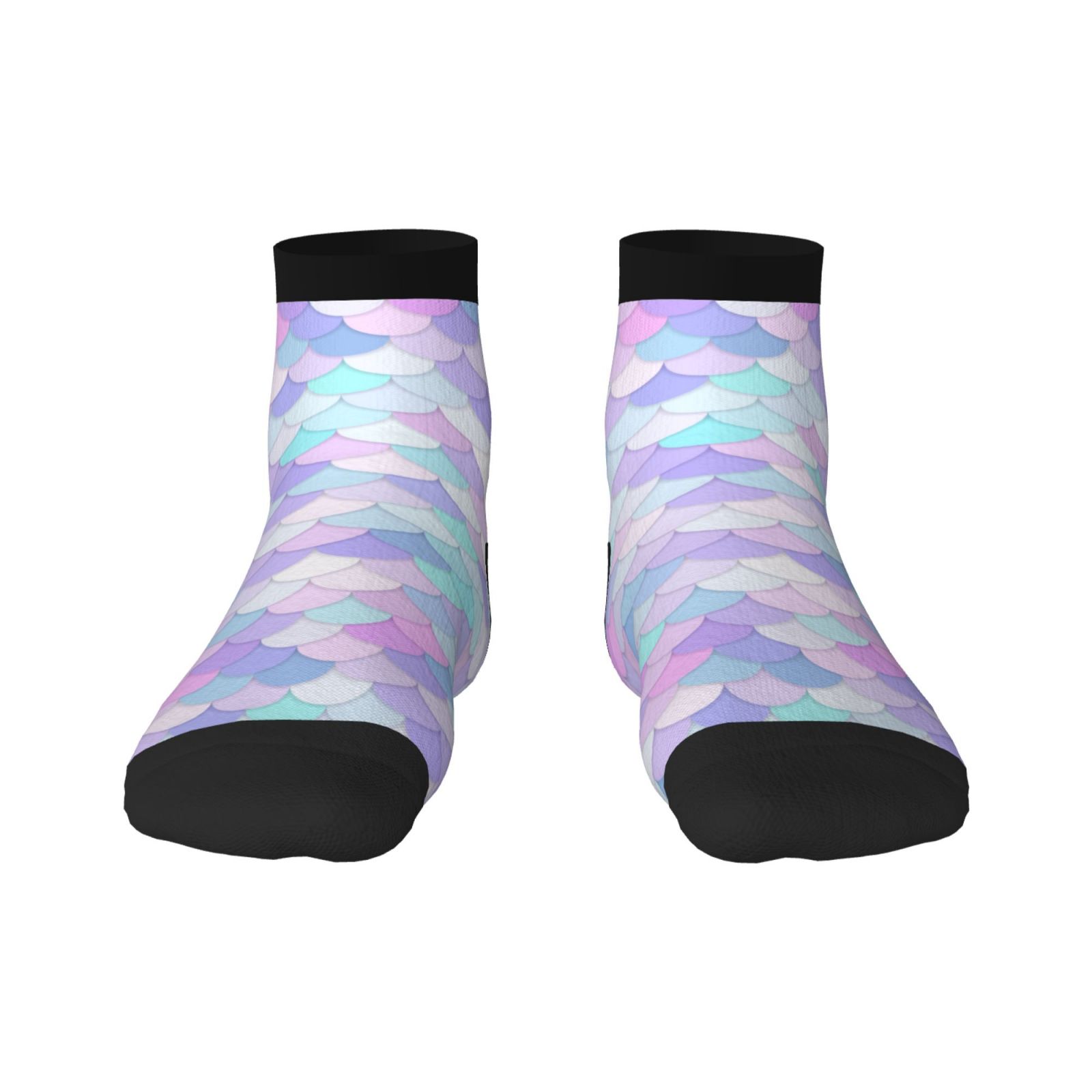 Fuzoiu Rainbow Scales Print Adult Socks, Crew Moisture-wicking Socks ...