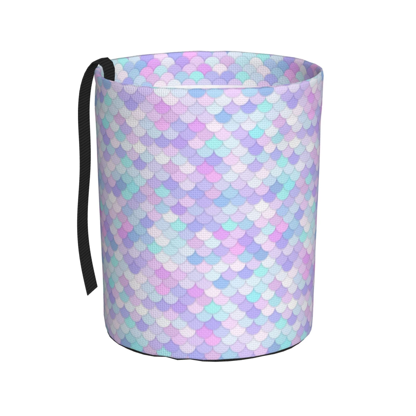 Fuzoiu Rainbow Scales Print Car Trash Can,Leakproof Car Trash Can ...