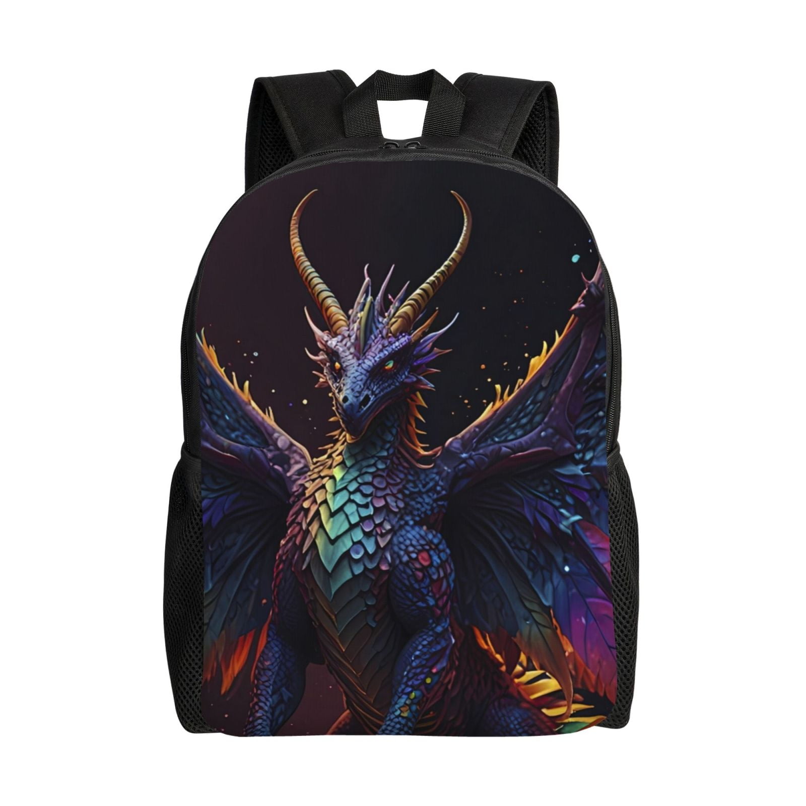 Fuzoiu Rainbow Wings Majestic Dragon Print Laptop Backpack,Work ...