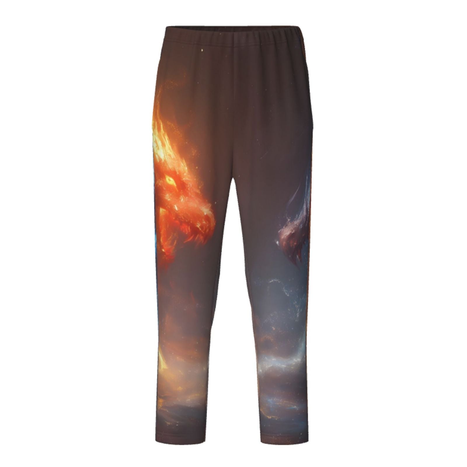 Fuzoiu Red And Blue Fire Dragon D Print Teenagers' Pajama Pants,Lounge ...