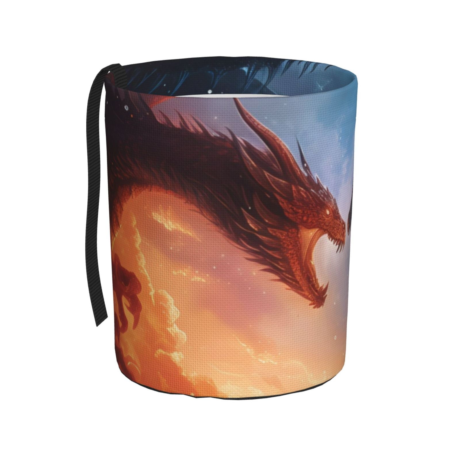 Fuzoiu Red And Blue Fire Cloud Dragon Print Car Trash Can,Leakproof Car ...