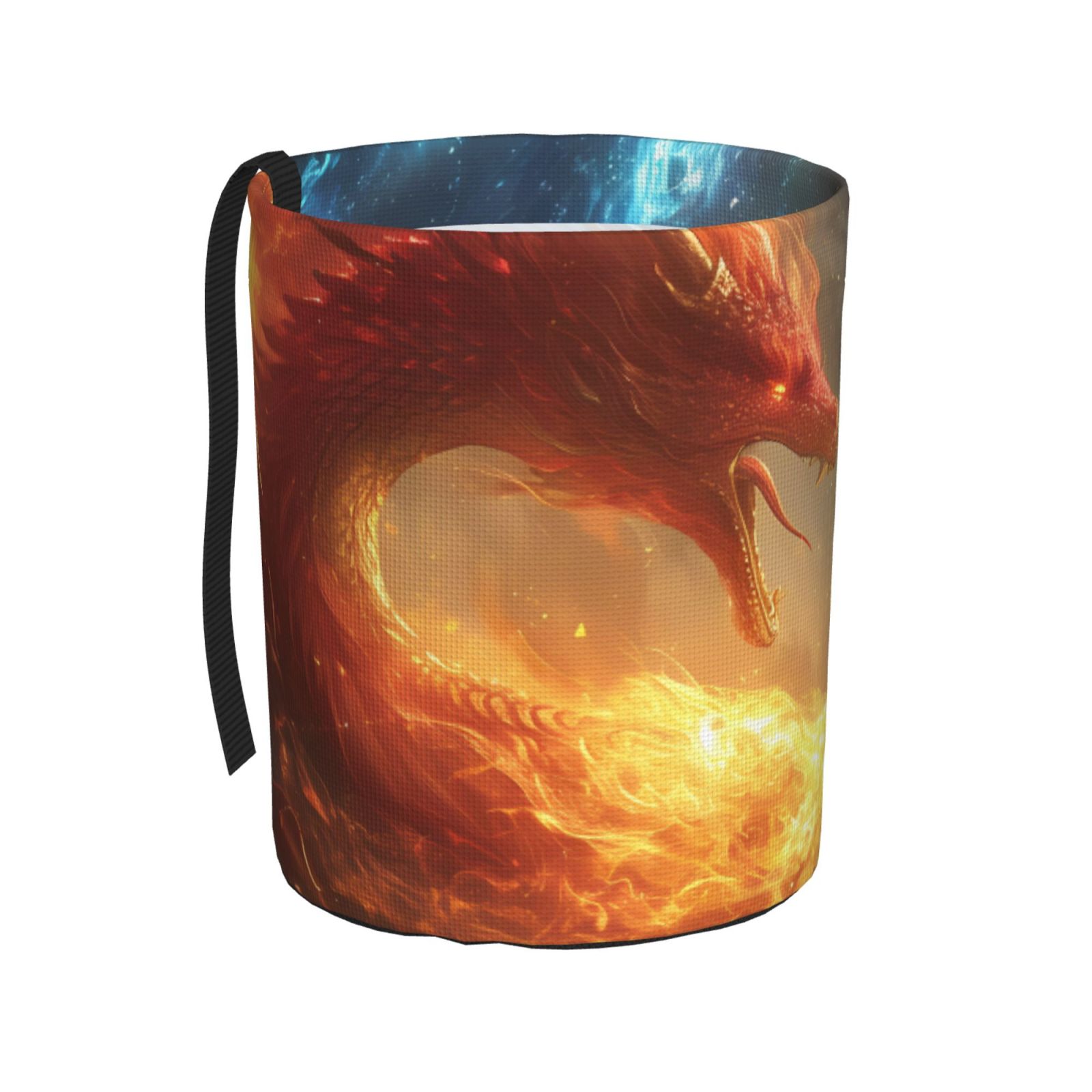 Fuzoiu Red And Blue Fire Dragon B Print Car Trash Can,Leakproof Car ...