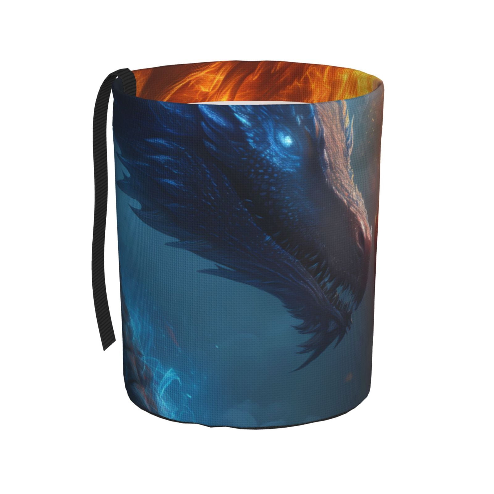 Fuzoiu Red And Blue Fire Dragon E Print Car Trash Can,Leakproof Car ...