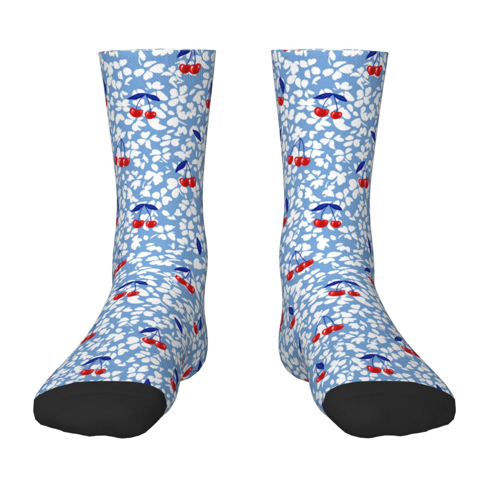 Fuzoiu Red Cherries Print Kids Socks For Boys Girls,Grip Crew Socks ...