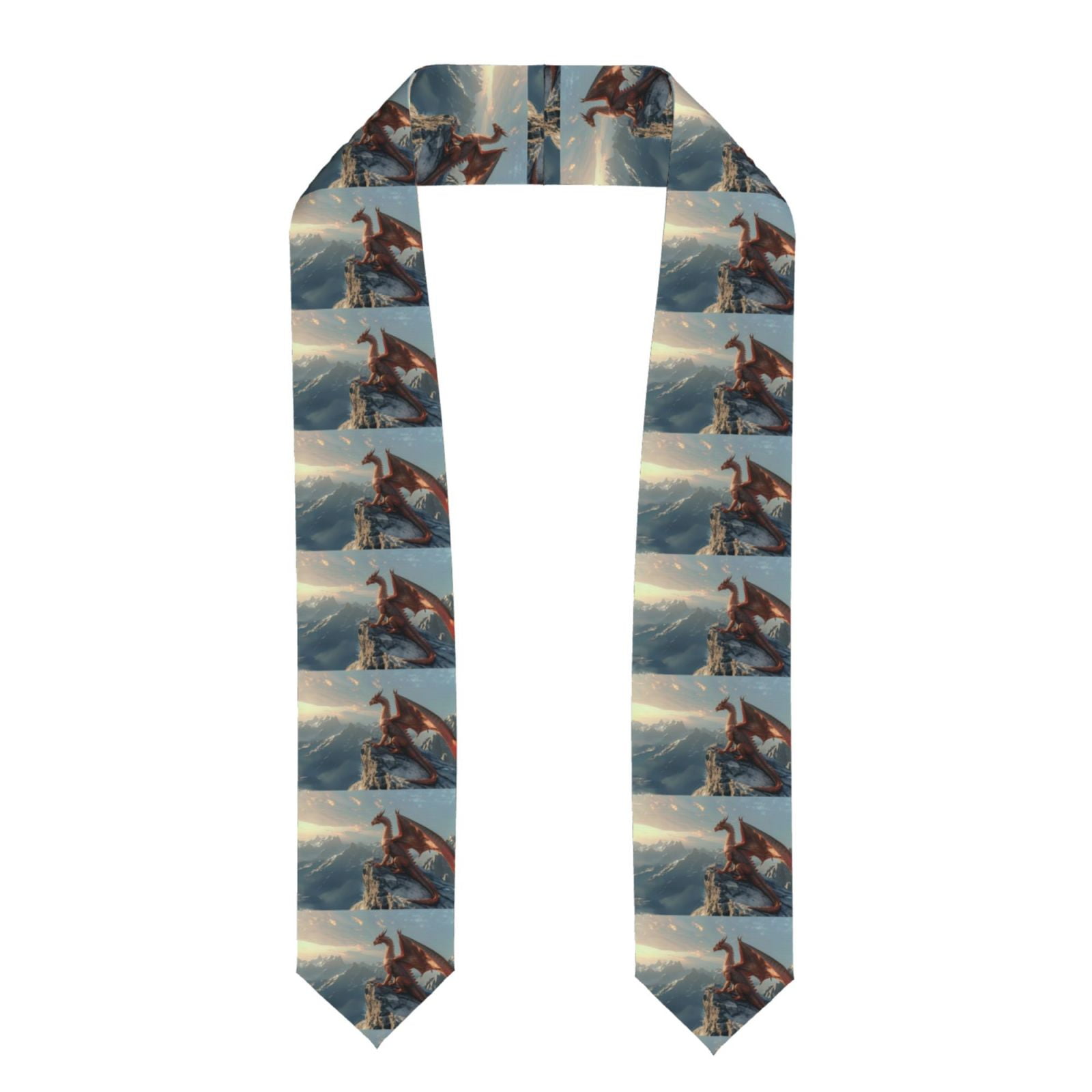 Fuzoiu Red Dragon Mountain Sunrise Print Graduation Sash,Graduation ...
