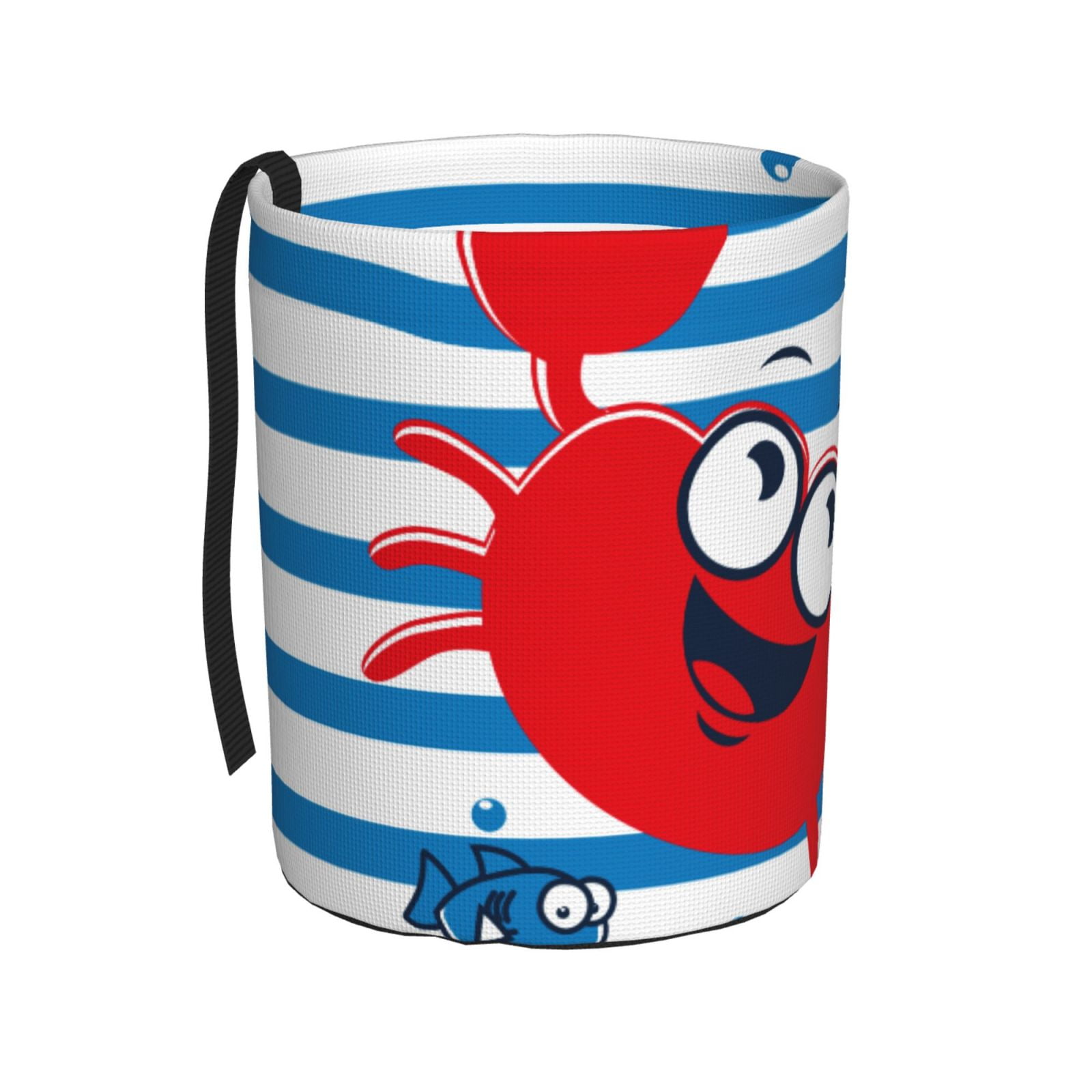 Fuzoiu Red Funny Crab on Blue Stripe Print Car Trash Can,Leakproof Car ...