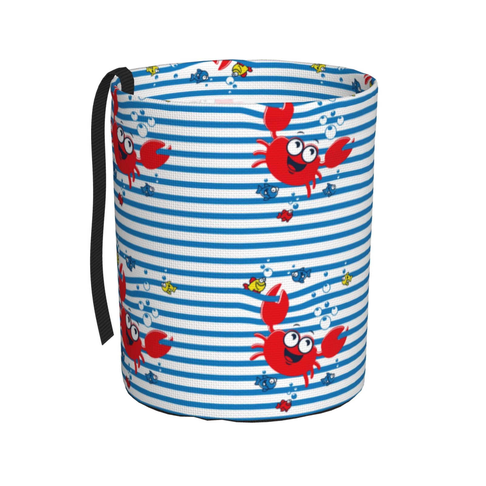 Fuzoiu Red Funny Crab on Blue Stripe Print Car Trash Can,Leakproof Car ...