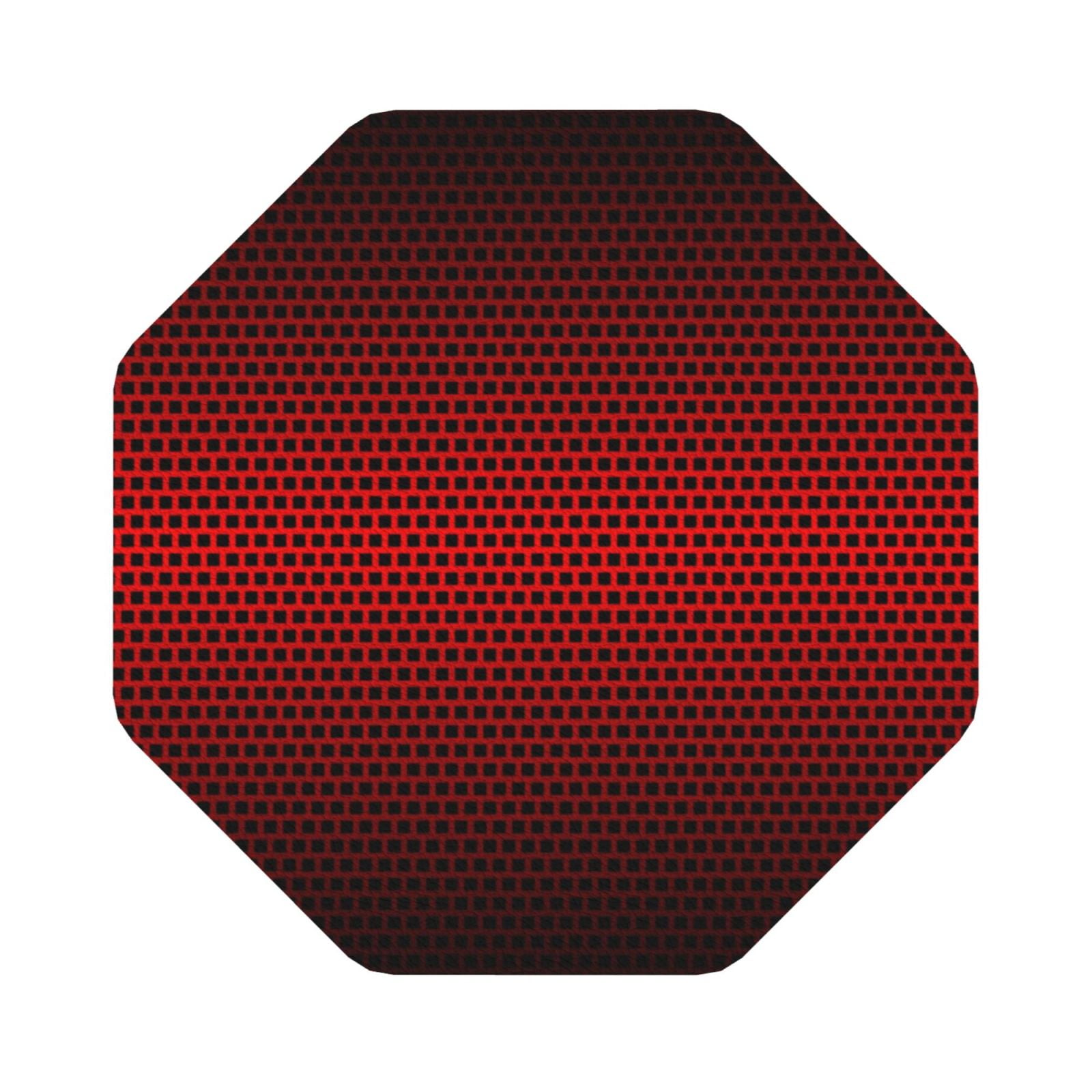 Fuzoiu Red Geometric Perforated Square Print Leather Coasters Set,Drink ...