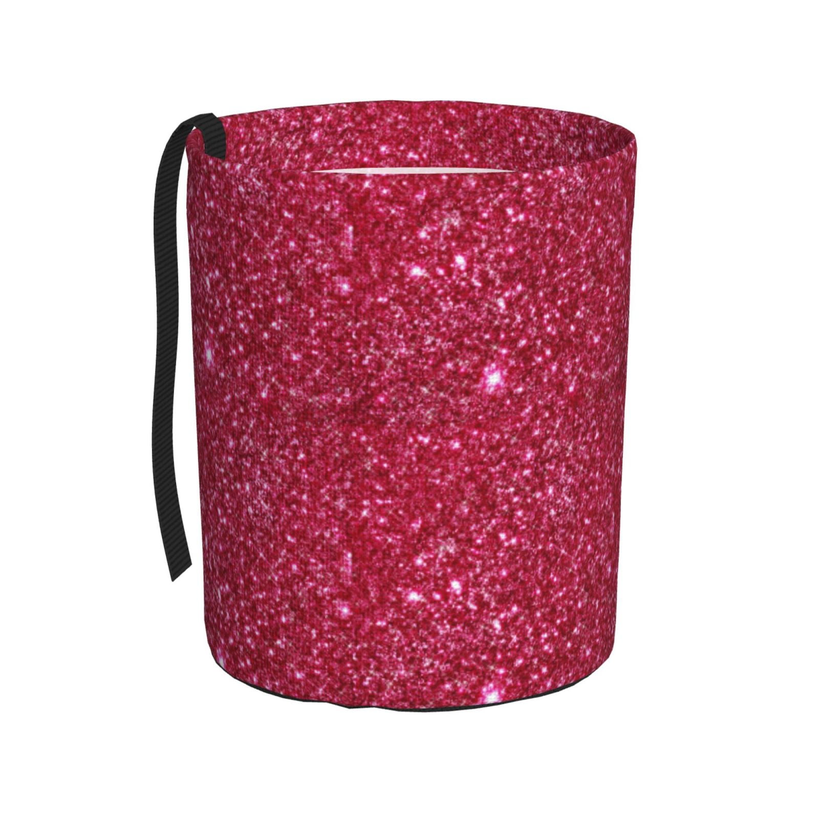 Fuzoiu Red Glitter Print Car Trash Can,Leakproof Car Trash Can,Hanging ...