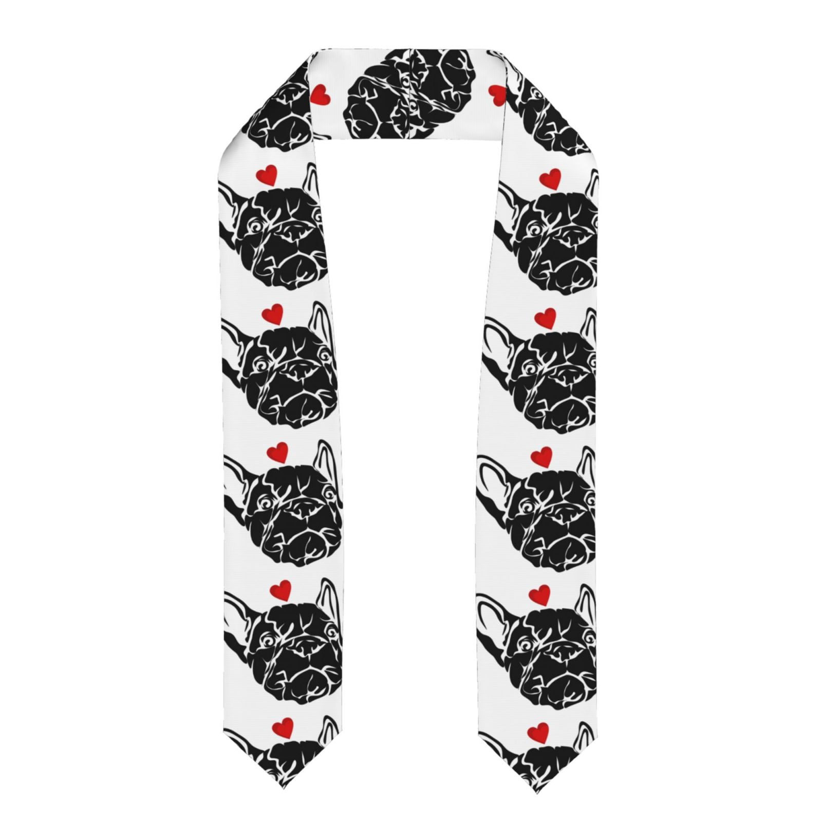 Fuzoiu Red Heart And Puppy Of Bulldog Print Graduation Sash,Graduation ...