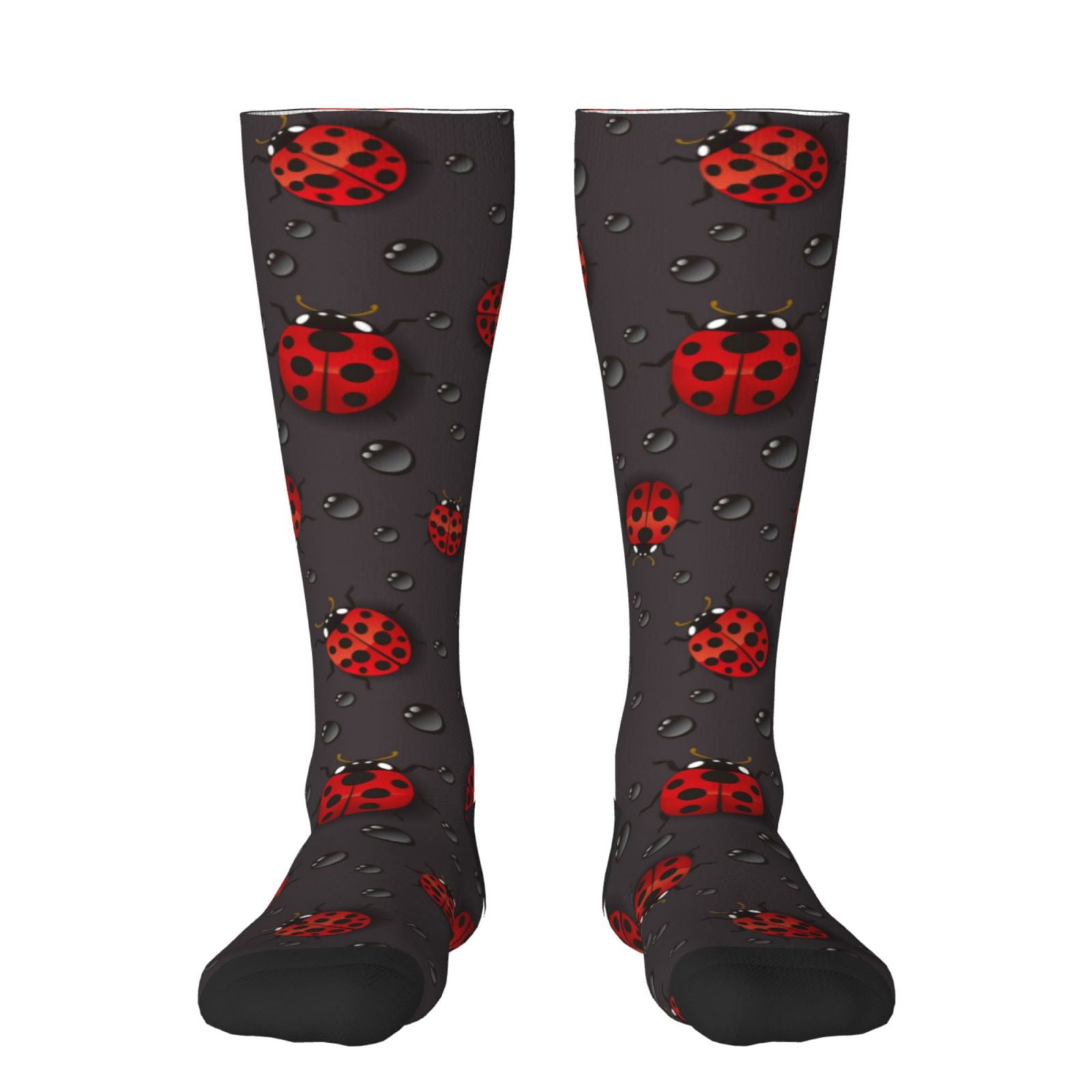 Fuzoiu Red Ladybugs Print Adult Stockings,Crew Socks,Unisex Fashion ...