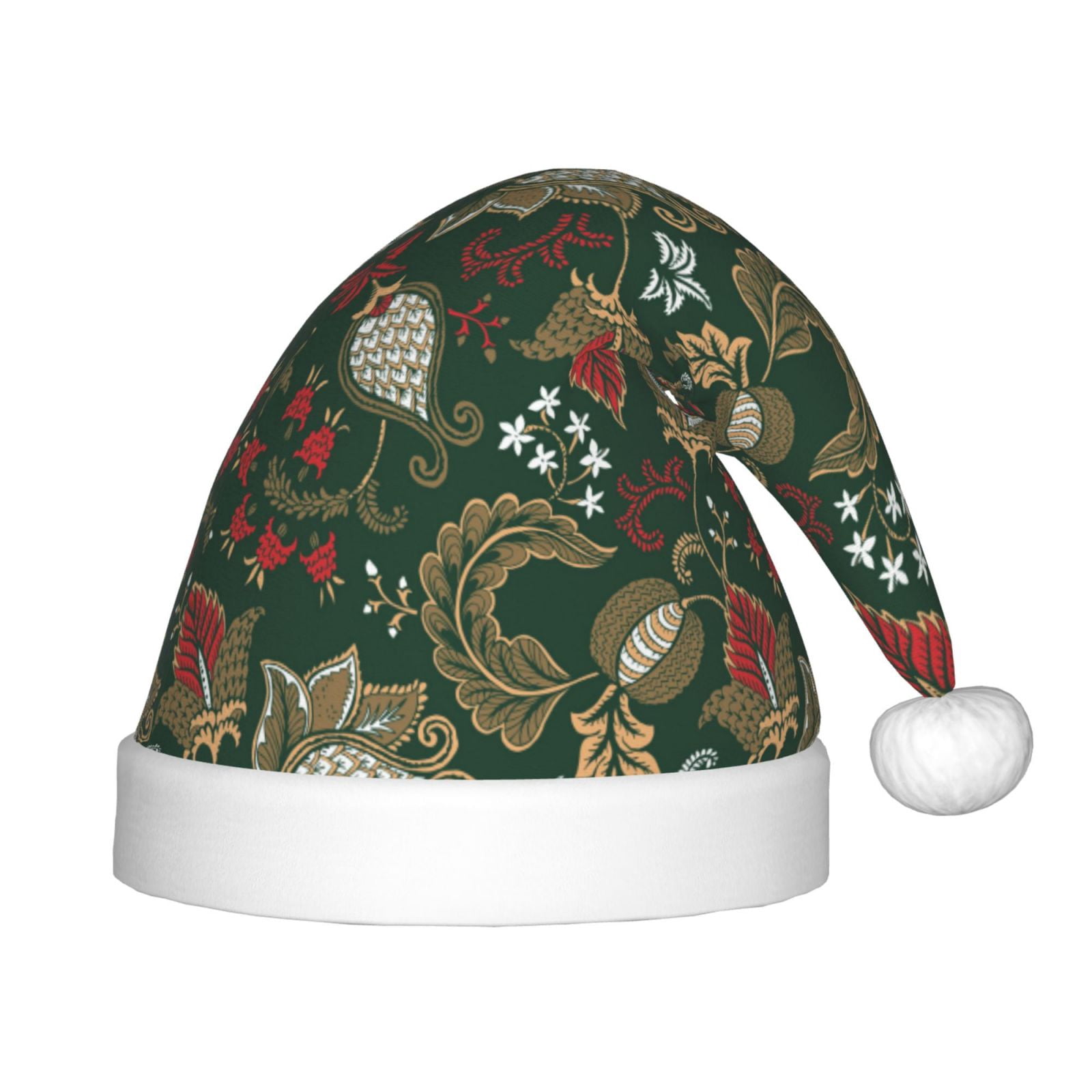 Fuzoiu Red Leaves Print Santa Hat Christmas Hat for kids,Santa Hats ...