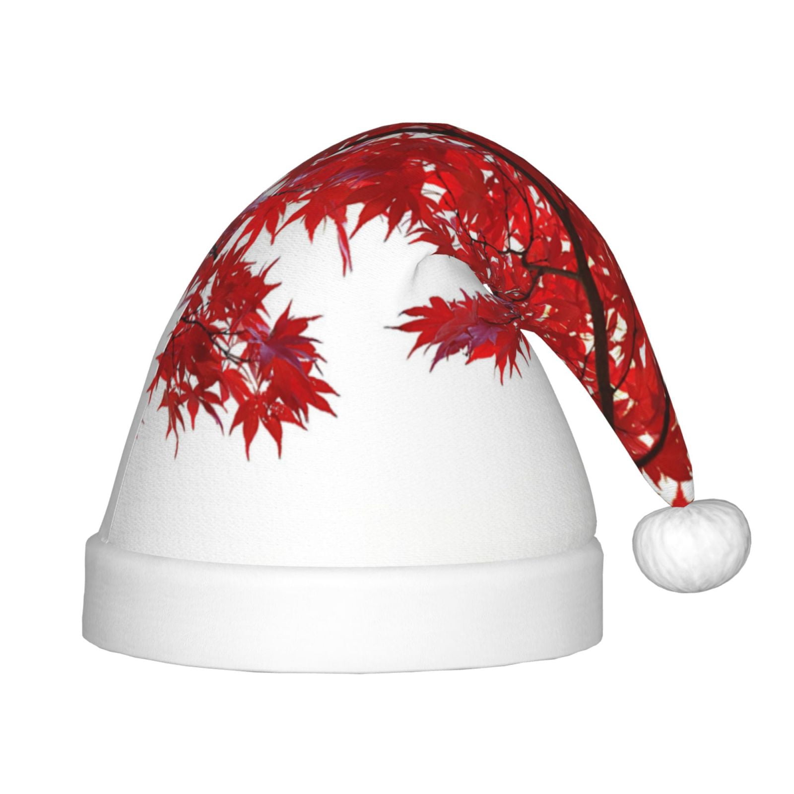 Fuzoiu Red Maple Leaf Print Santa Hat Christmas Hat for kids,Santa Hats ...
