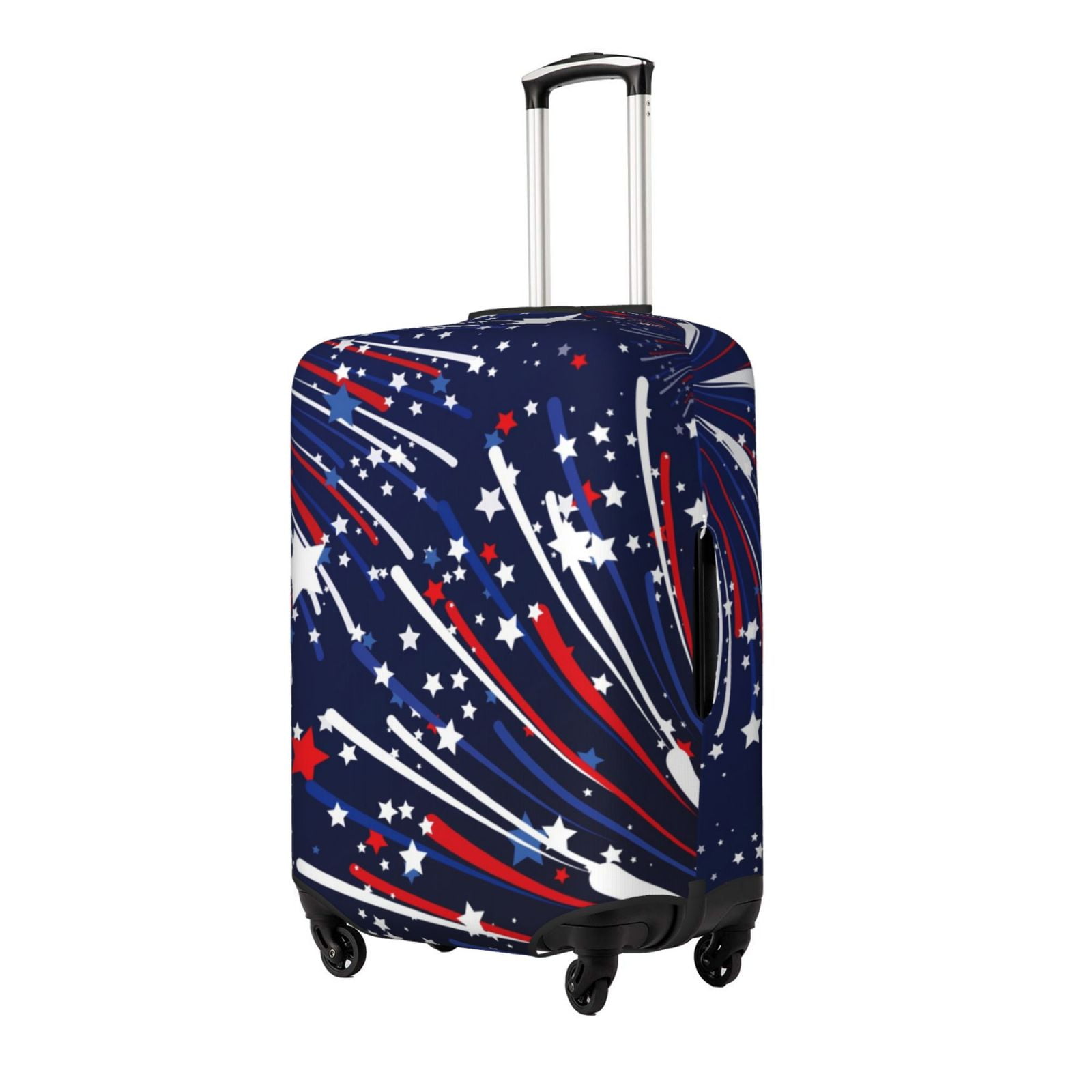Fuzoiu Red White Blue Fireworks 1 Print Suitcase Cover,Washable Luggage ...