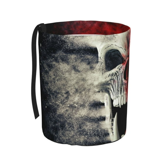 Fuzoiu Red And White Screaming Demon Skull Print Car Trash Can ...