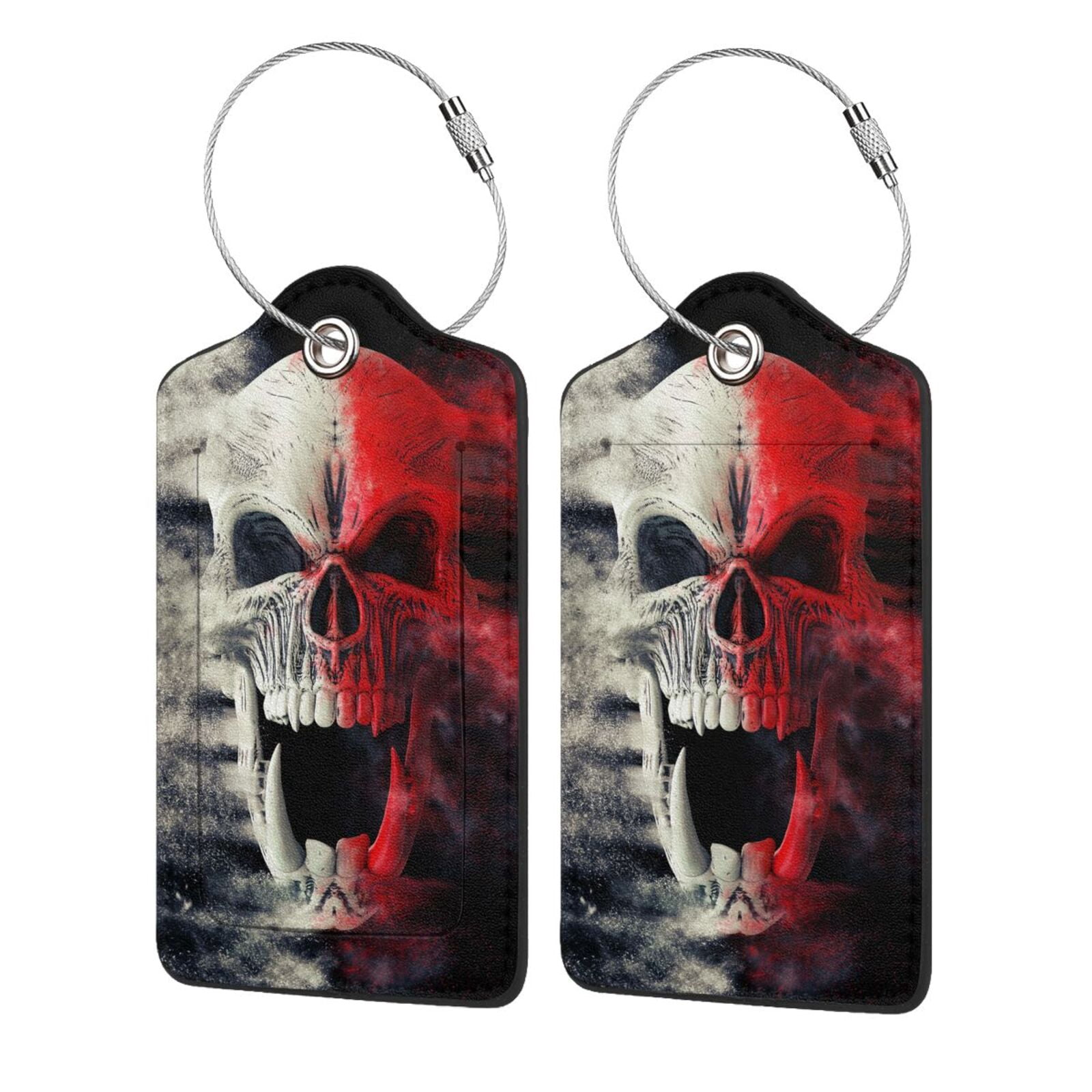 Fuzoiu Red And White Screaming Demon Skull Print Premium Leather ...