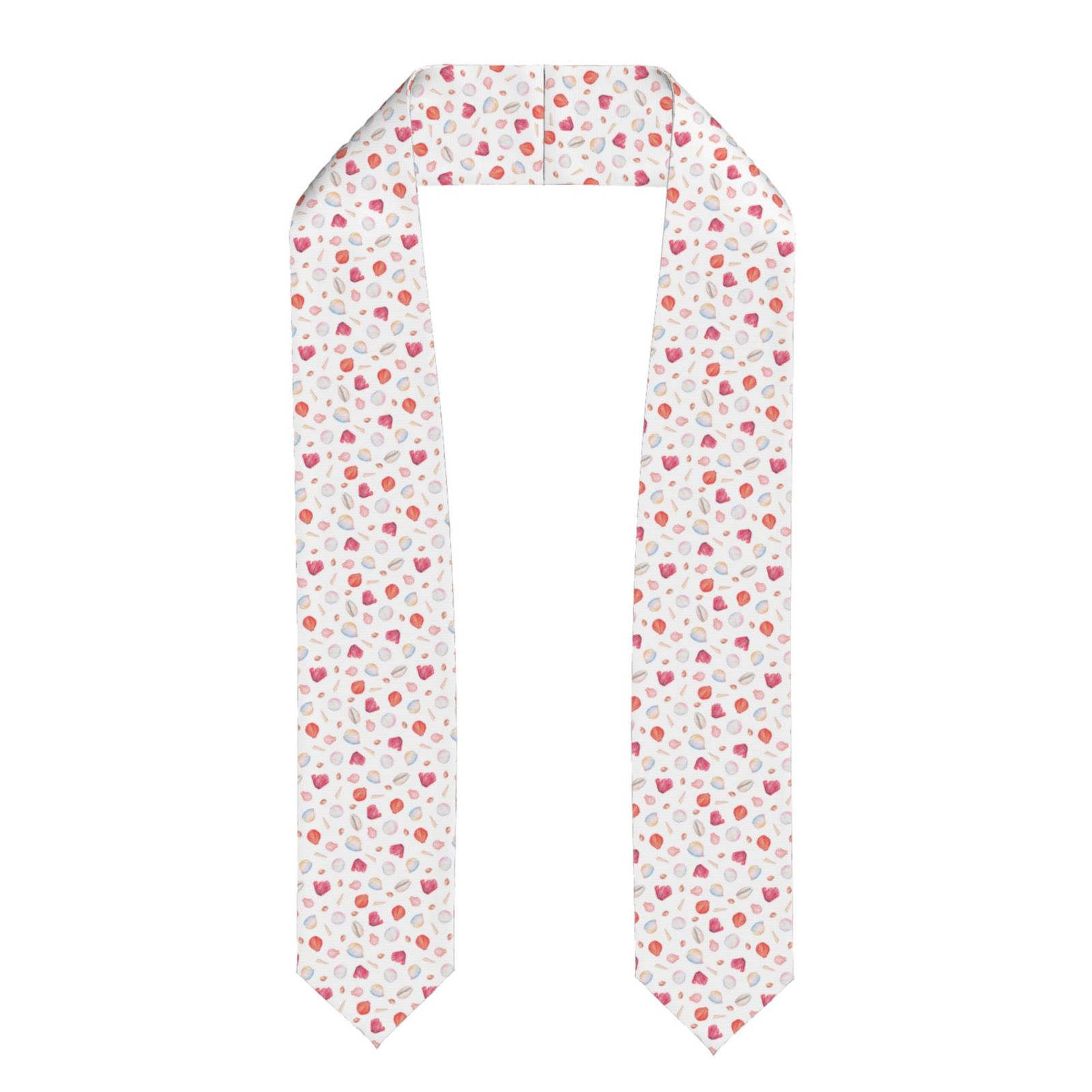 Fuzoiu Red coral and scallop seashell Print Graduation Sash,Graduation ...