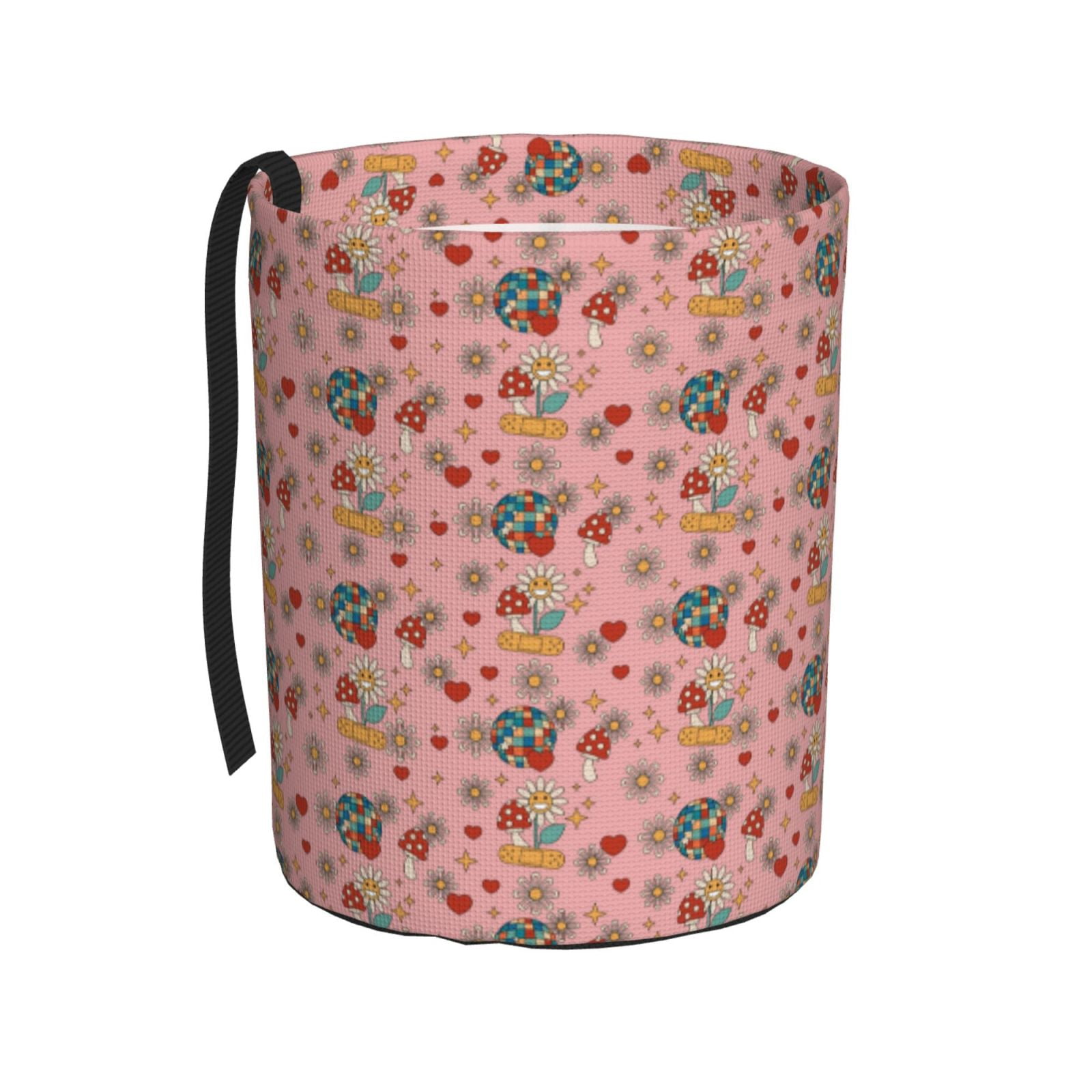 Fuzoiu Retro 70s 60s Hippie Flower Print Car Trash Can,Leakproof Car ...