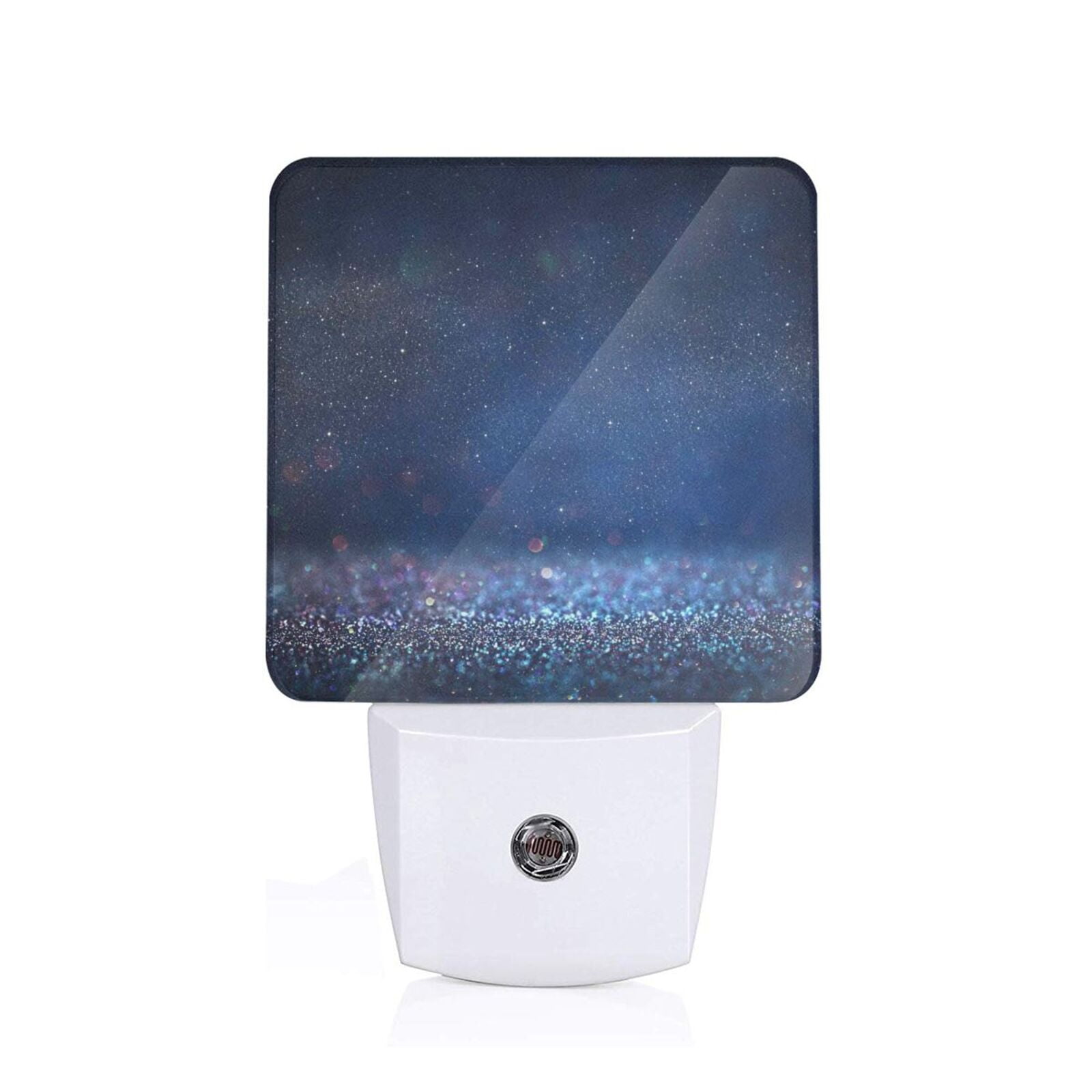 Fuzoiu Retro Blue Glitter Print Dusk to Dawn LED Night Light with Light ...