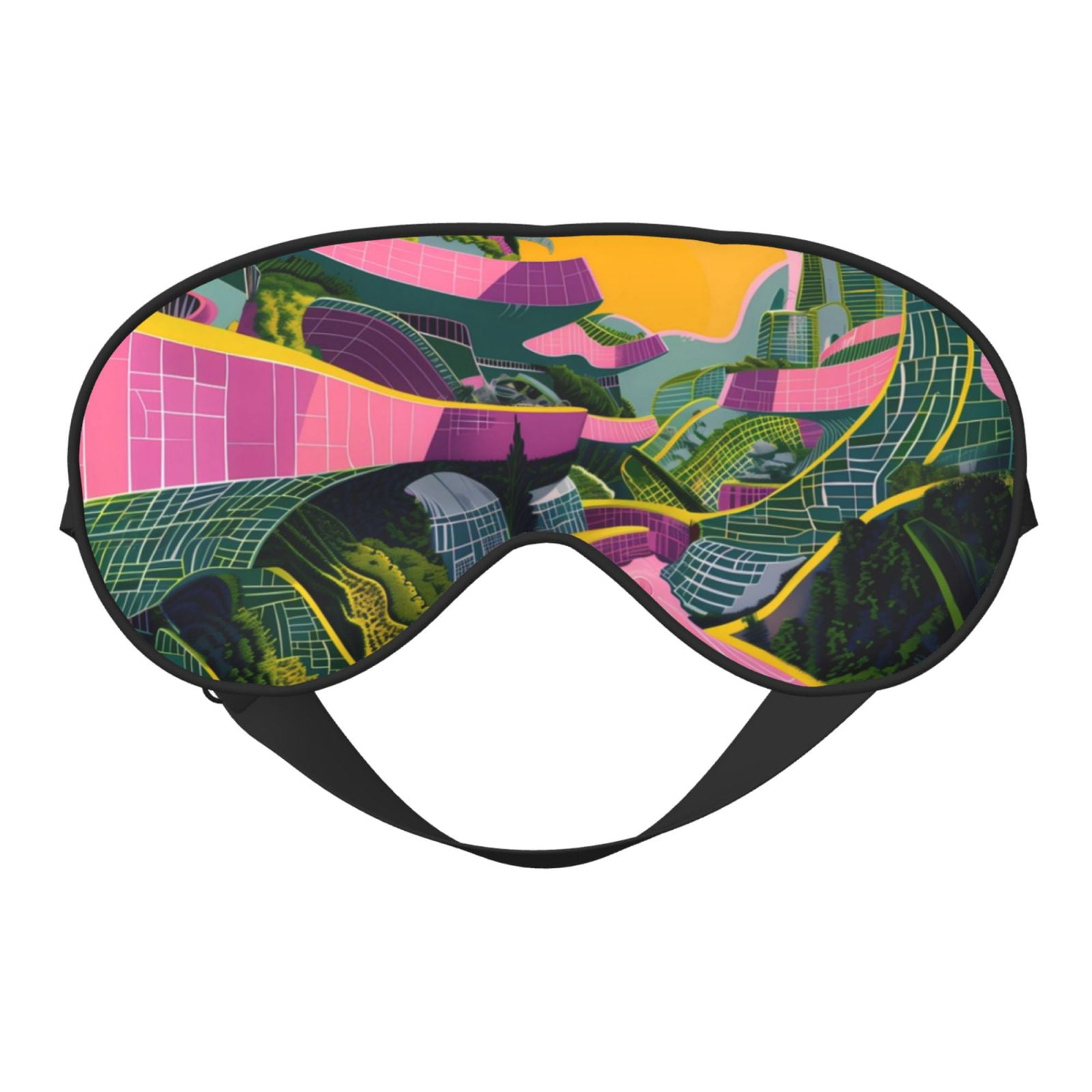 Fuzoiu Retro Futuristic Landscape Print Sleep Masks,Eye Masks with ...
