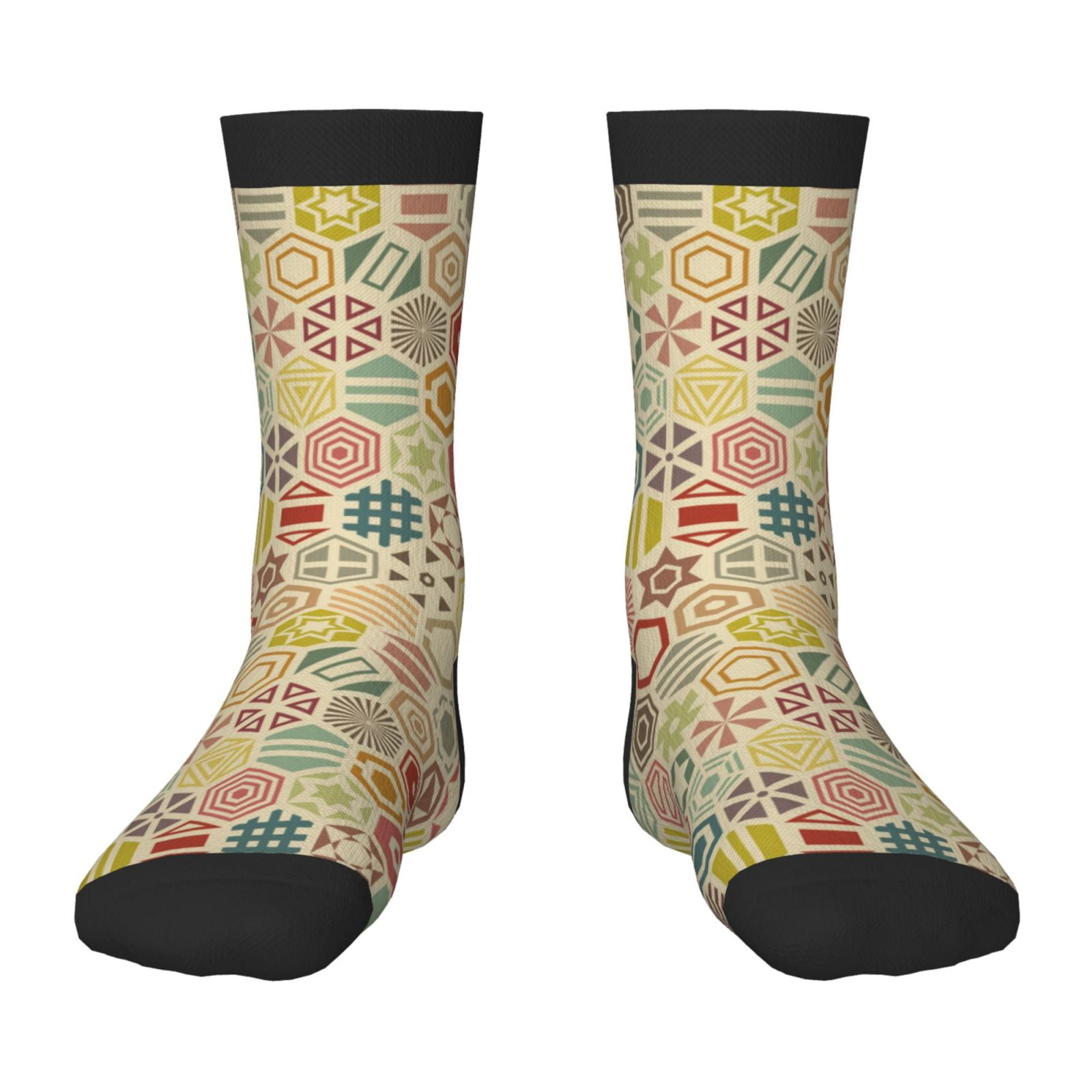 Fuzoiu Retro Geometry Print Kids Socks For Boys Girls,Grip Crew Socks ...