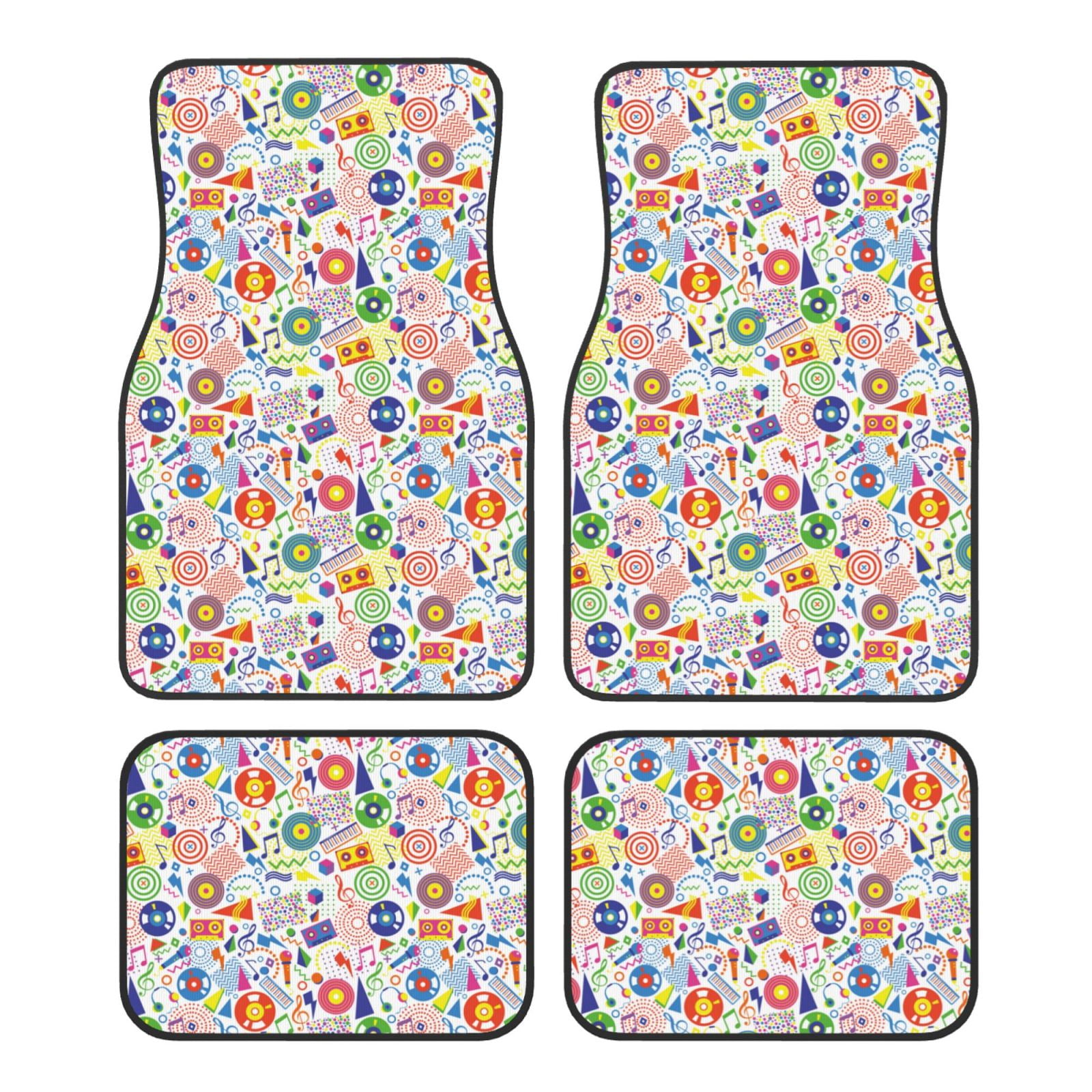 Fuzoiu Retro Musi Disco Print Carpet Floor Mats for Car,Car Foot Mat ...
