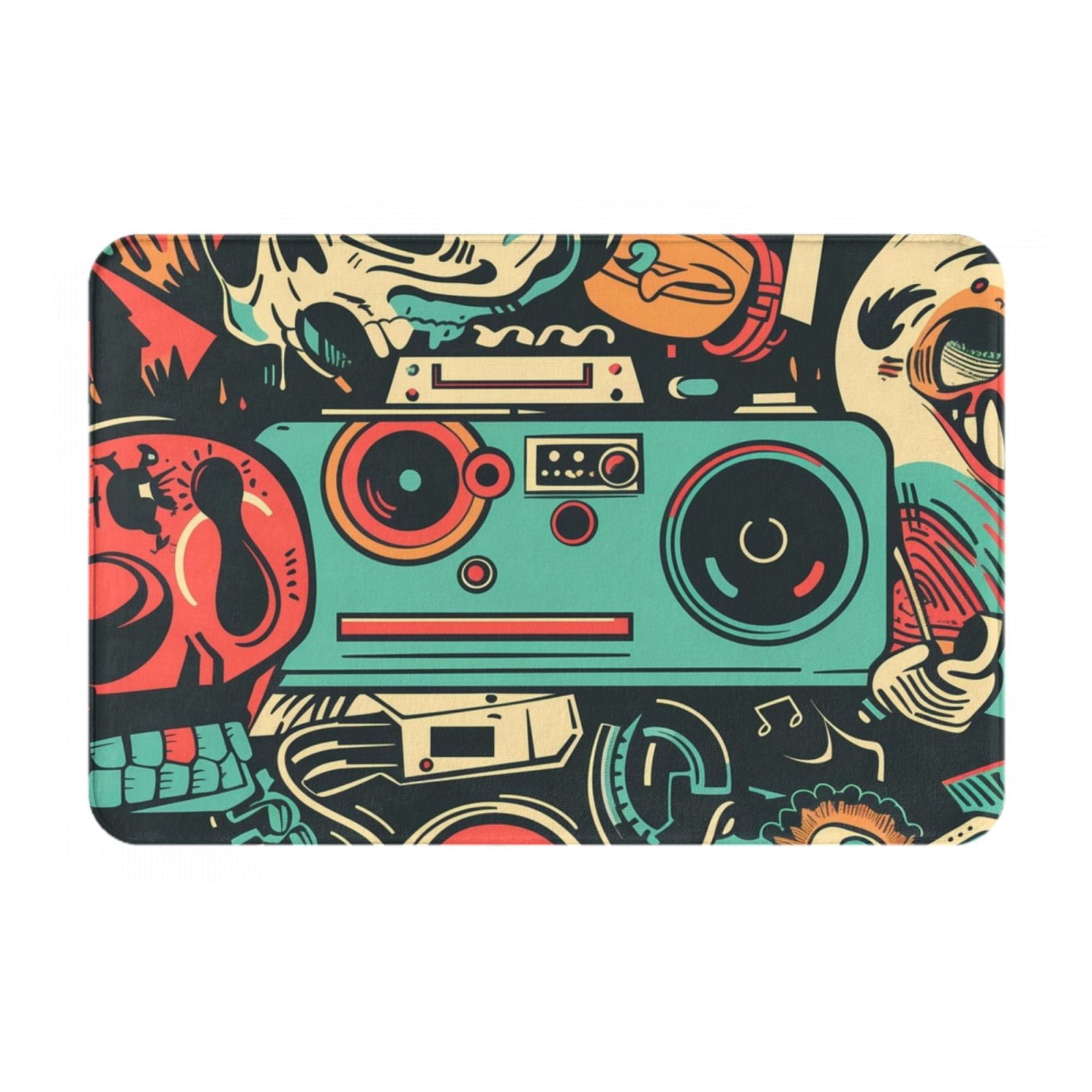 Fuzoiu Retro Pop Art Collage Print Door Mat Outdoor Indoor Welcome Mats ...