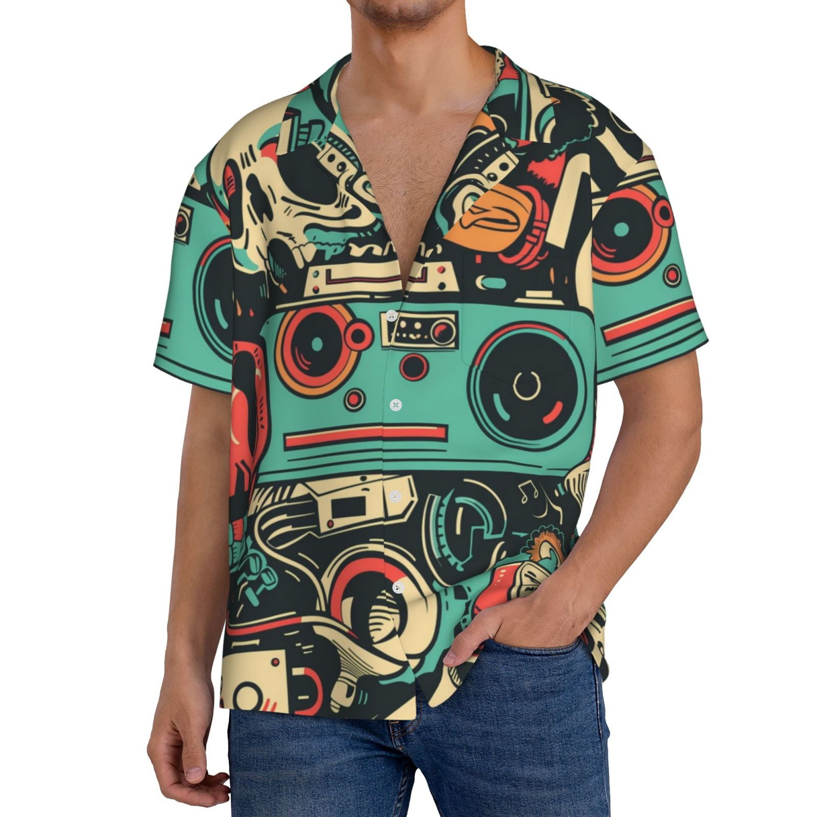 Fuzoiu Retro Pop Art Collage Print Men's Casual Short,Men's Short ...