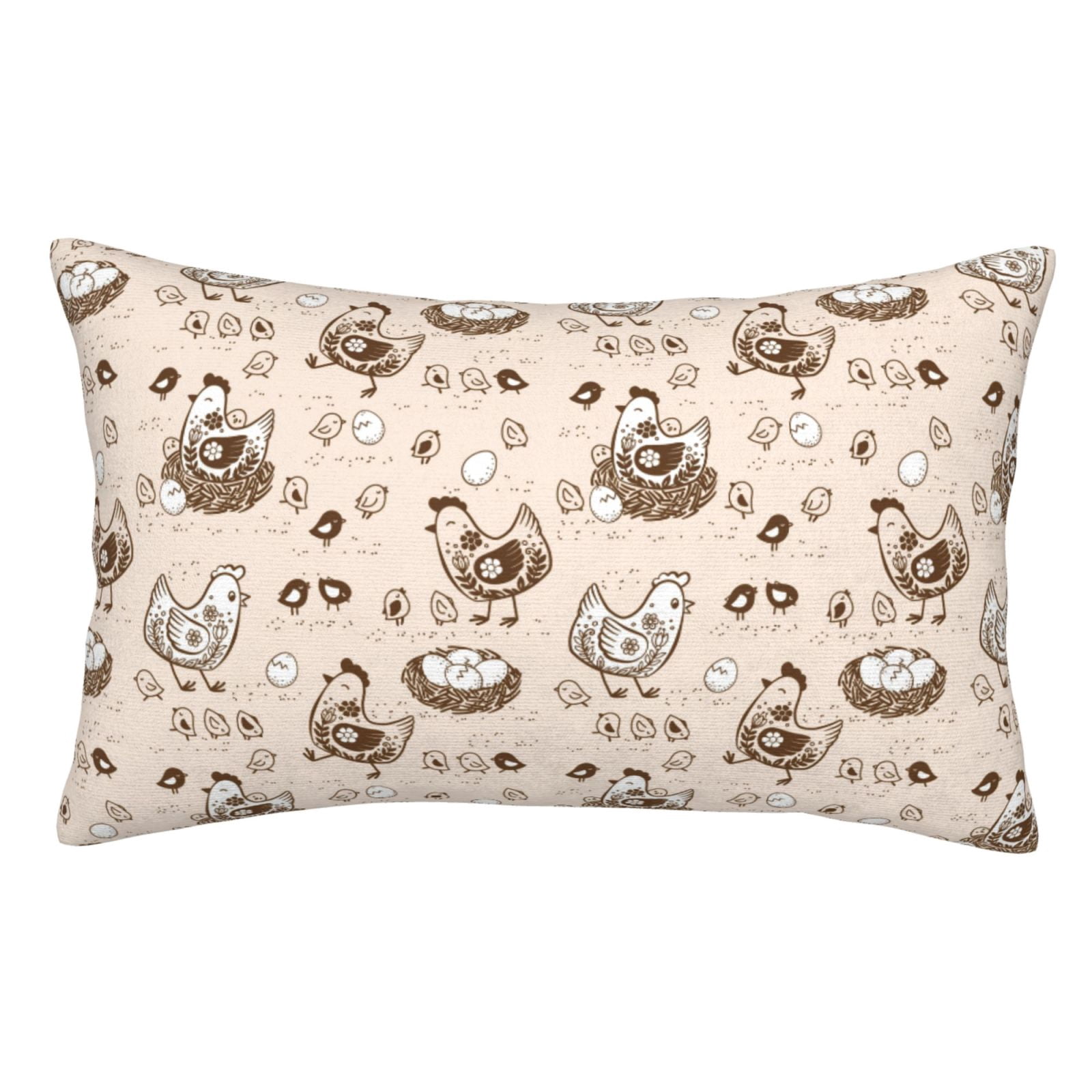 Fuzoiu Retro Rooster Print Pillow Case with Hidden Zipper,Pillow Covers ...