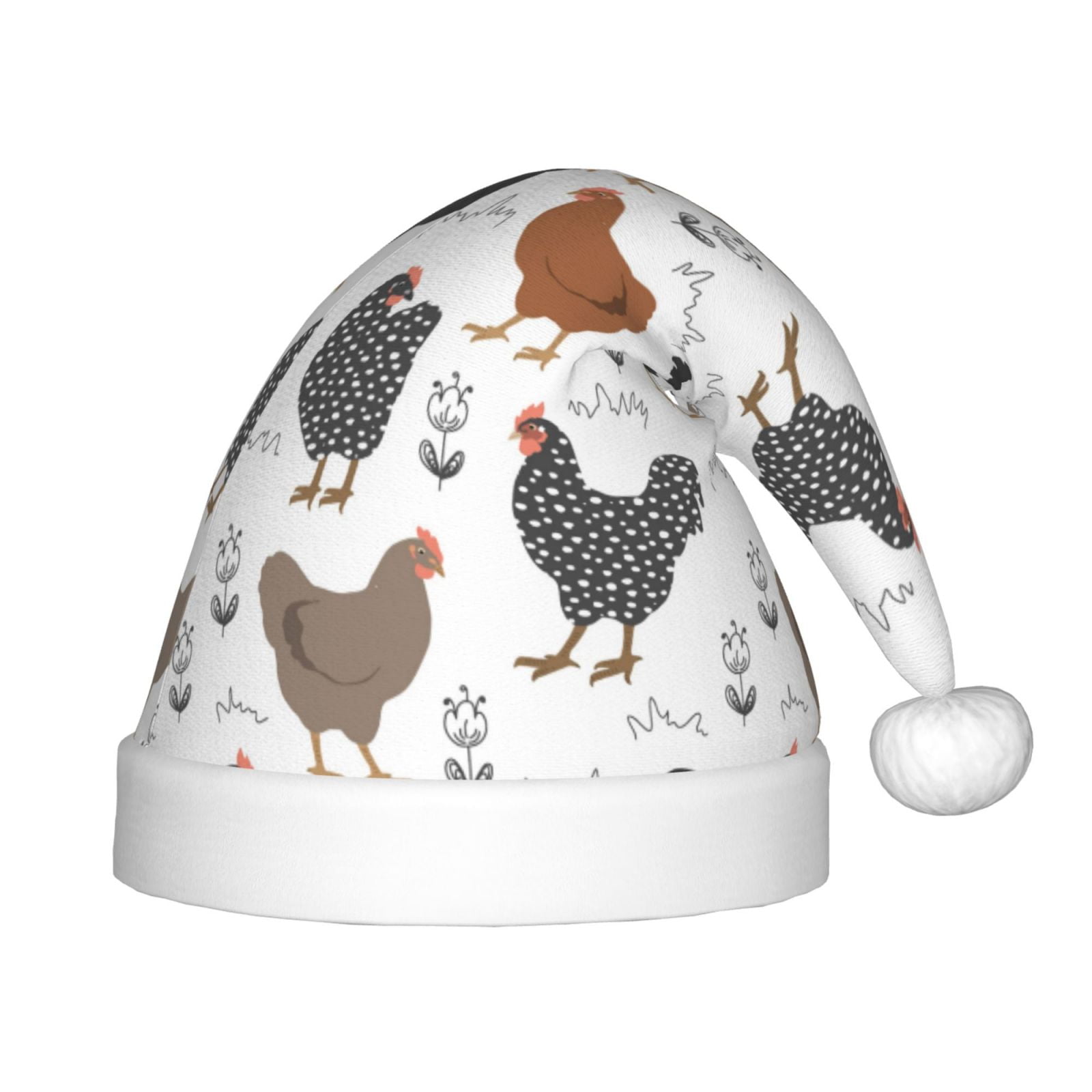 Fuzoiu Retro Rooster Print Santa Hat Christmas Hat for kids,Santa Hats ...