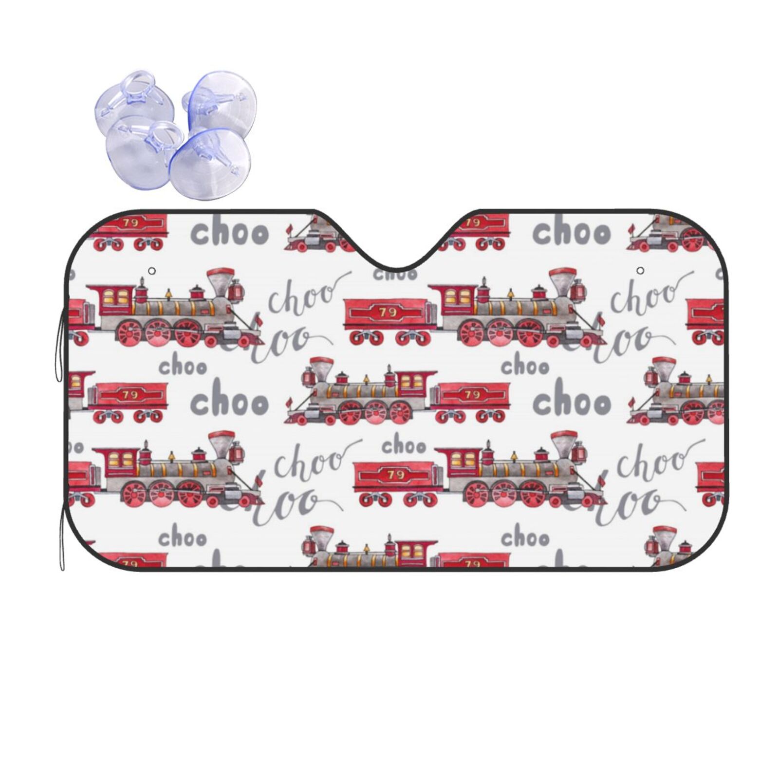 Fuzoiu Retro Train Print Car Windshield Sun Shade,Block Uv Rays ...