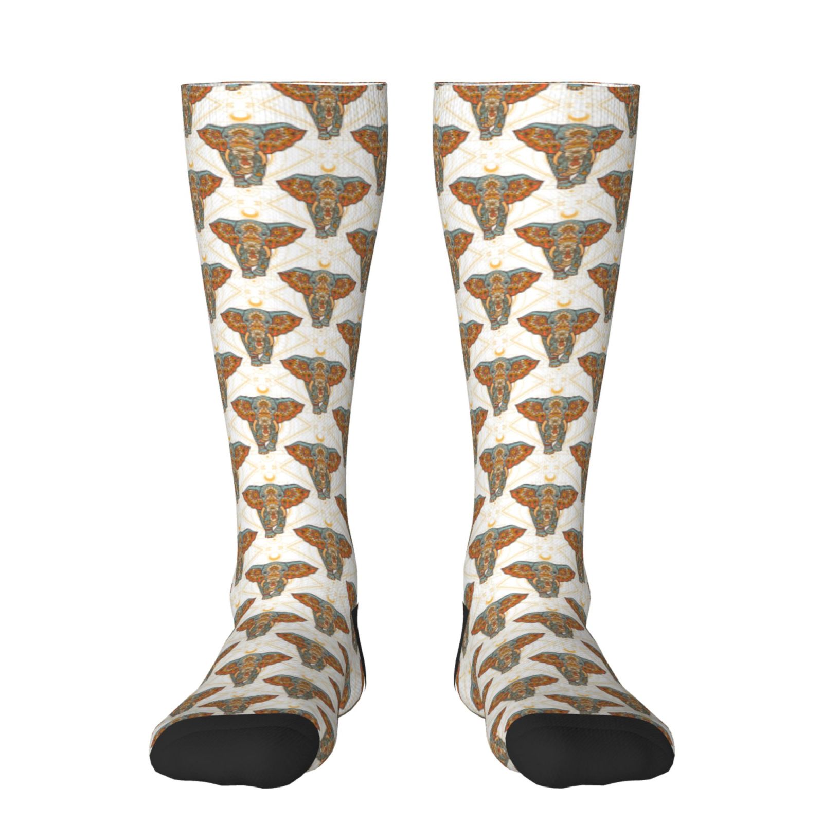 Fuzoiu Retro elephants Print Adult Stockings,Crew Socks,Unisex Fashion ...