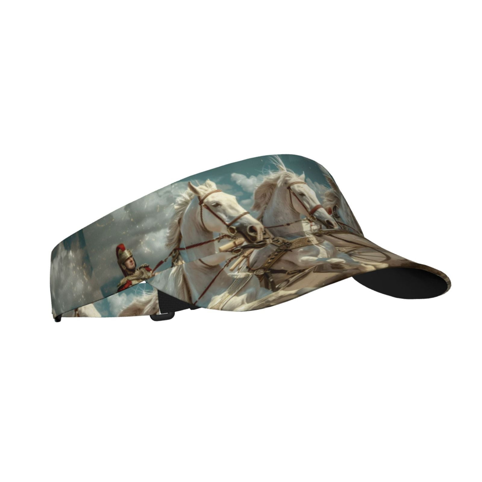 Fuzoiu Roman Chariot Horse Race Print Adult Sunscreen Visor Cap,Adjustable Summer Cap for Men ...