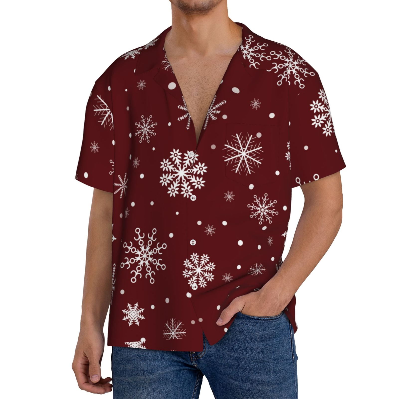 Fuzoiu Romantic white snowflakes Print Men's Casual Short,Men's Short ...