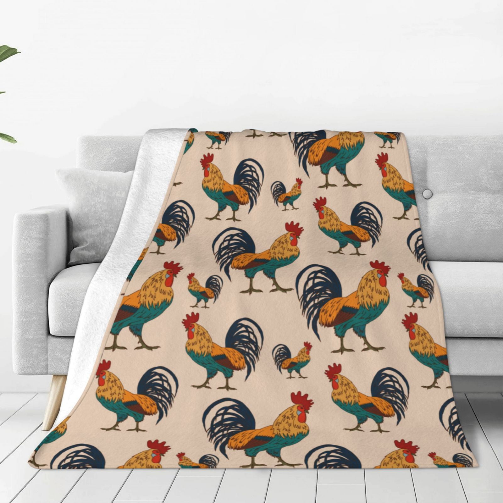 Fuzoiu Rooster Print Ultra-Soft Micro Fleece Blanket,All Seasons ...