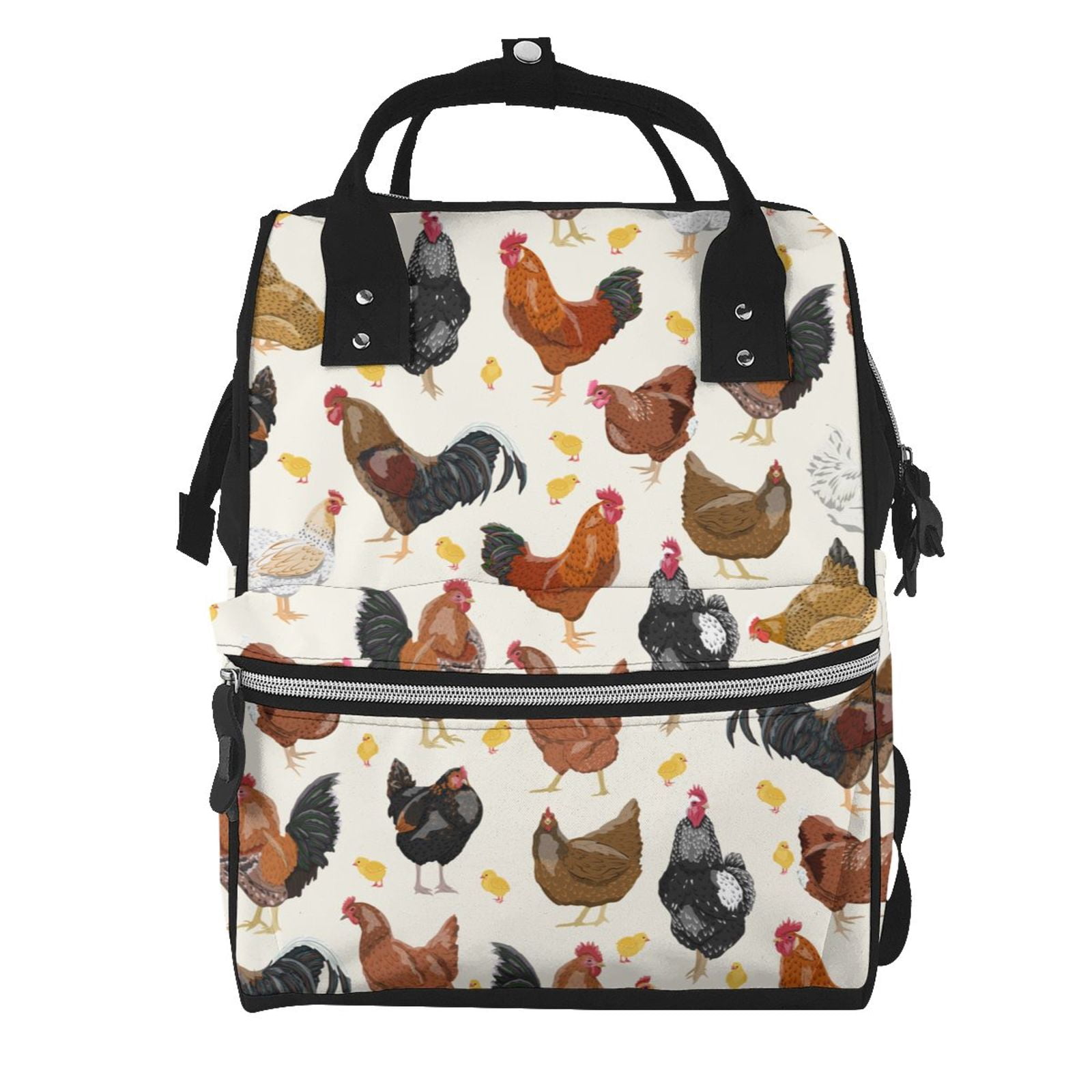 Fuzoiu Roosters and Chickens Print Diaper Bag Backpack,Baby Essentials ...
