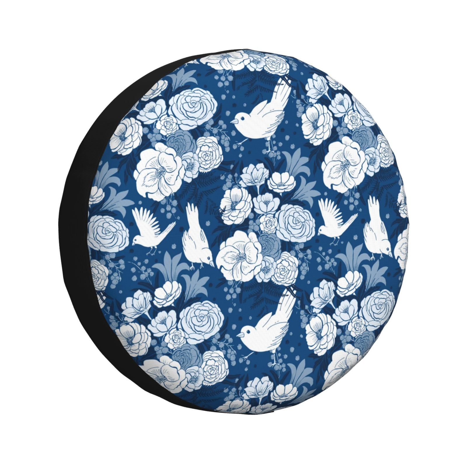 Fuzoiu Rose Flowers Print Universal Spare Tire Cover with Buckle Strap ...