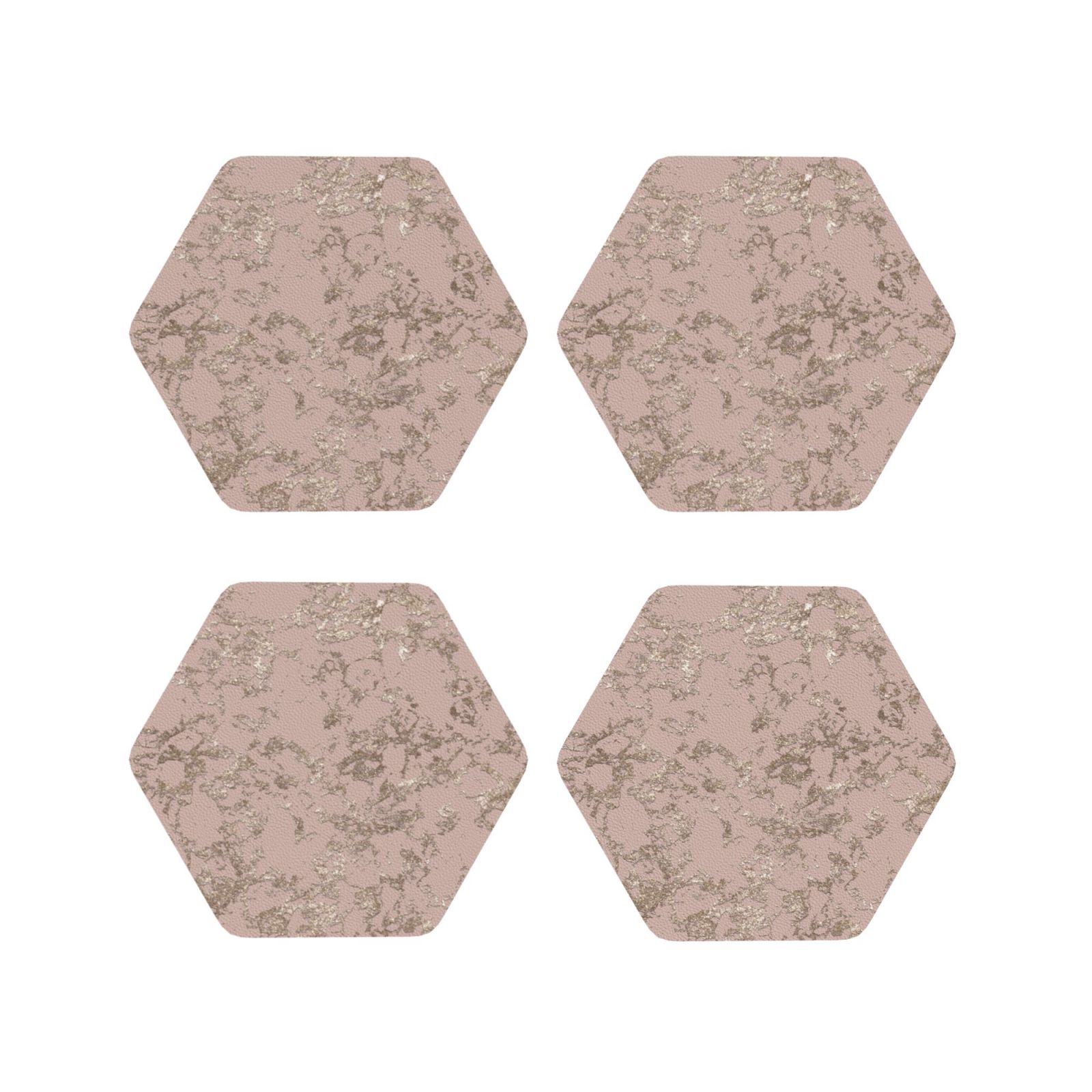 Fuzoiu Rose Gold Marble Texture Print Leather Coasters Set,Drink ...