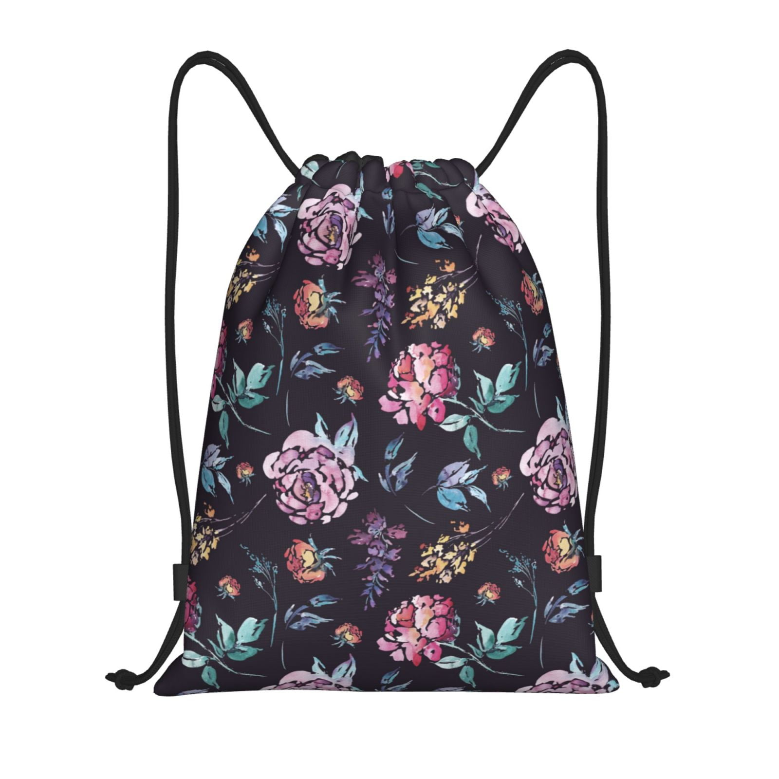 Fuzoiu Roses Flowers Print Drawstring Backpack for Gym, Travel, Yoga ...